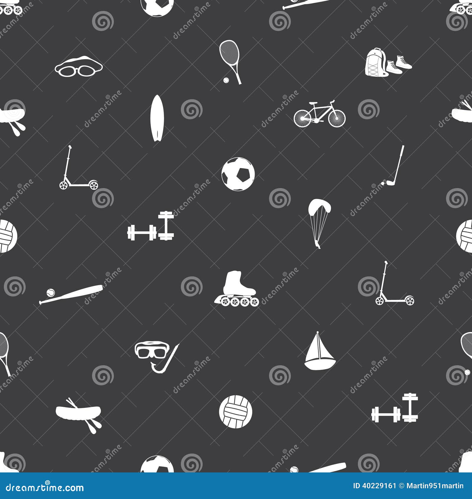 Summer Sports and Equipment Icon Pattern Eps10 Stock Vector ...