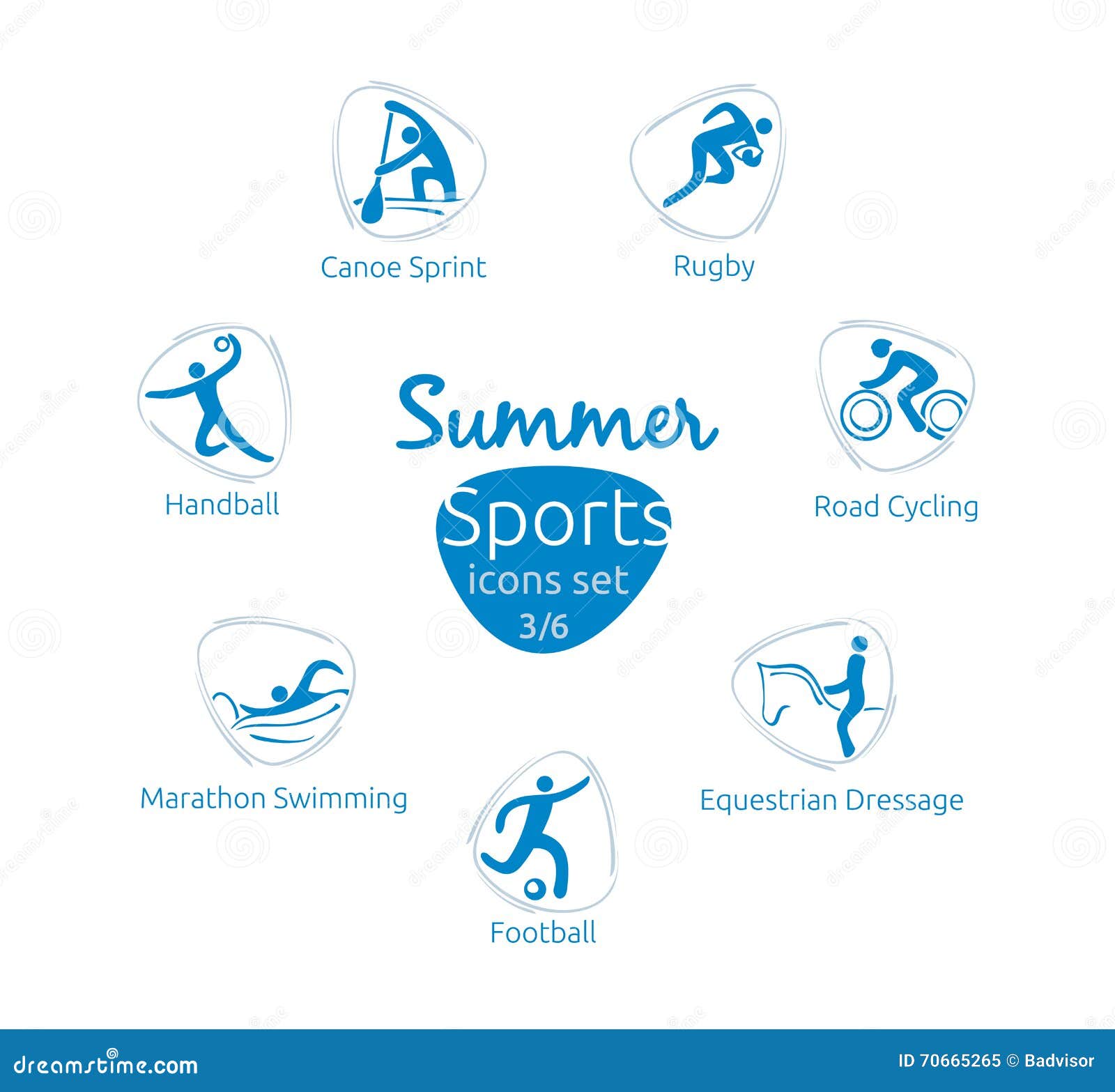 Summer Sports Icons Set, 3 of 6, Vector Illustration Stock Vector ...