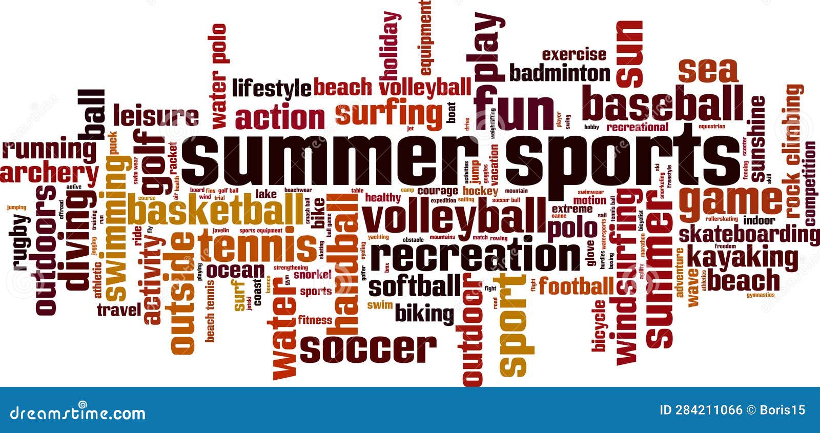 Summer sports word cloud stock vector. Illustration of soccer - 284211066