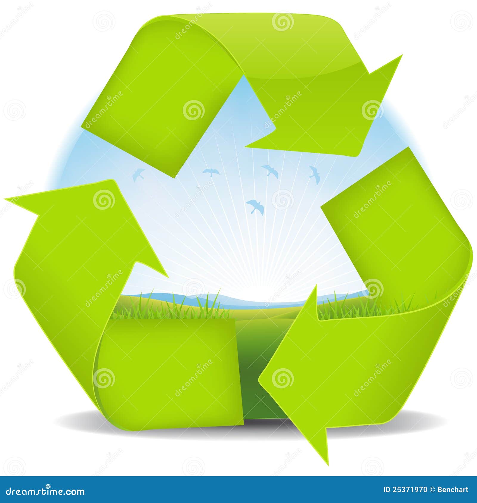 Summer or Spring Recycle Landscape Banner Stock Vector - Illustration ...