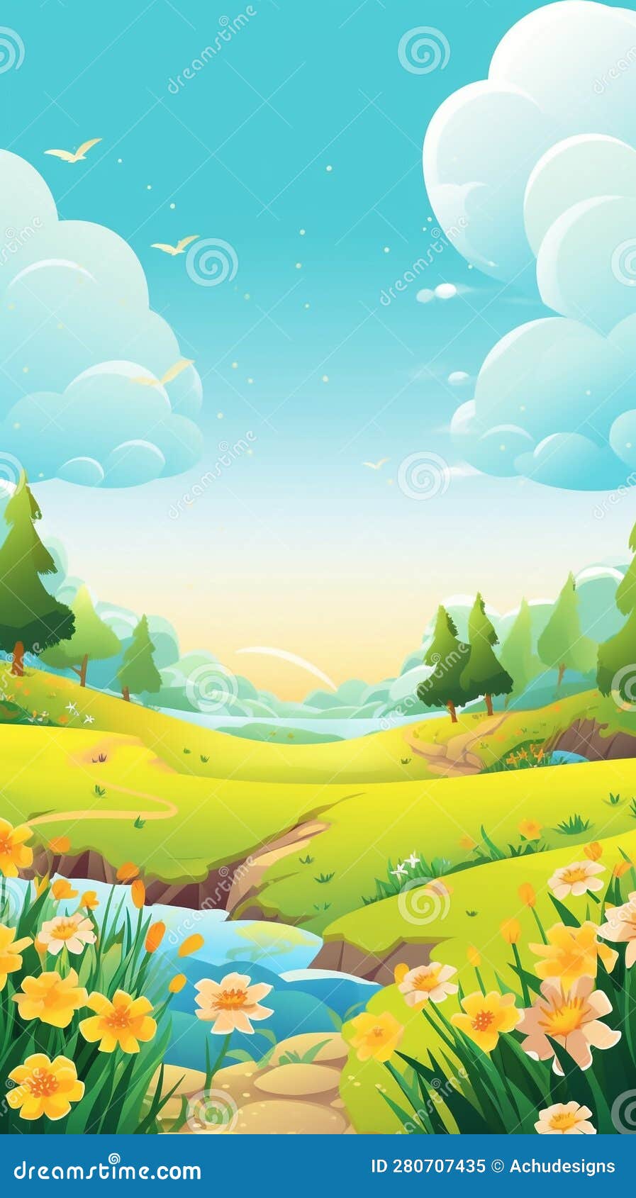 Summer or Spring Season, Vector Style Background Stock Illustration ...