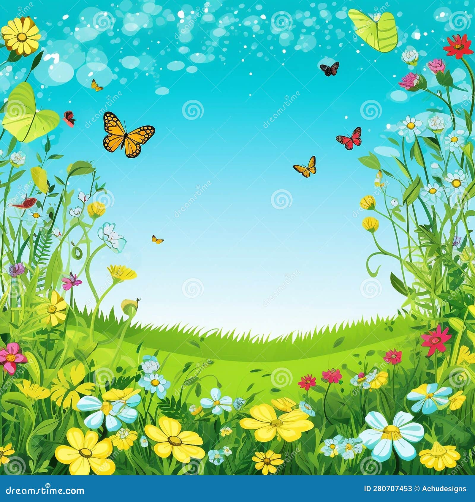 Summer or Spring Season, Vector Style Background Stock Illustration ...