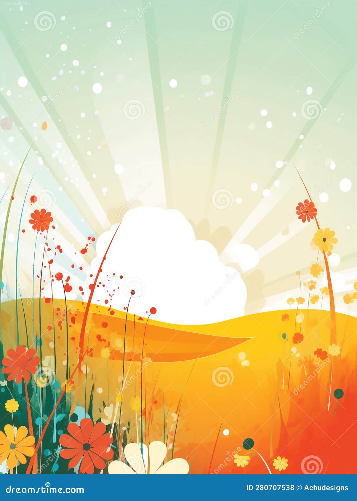 Summer or Spring Season, Vector Style Background Stock Illustration ...
