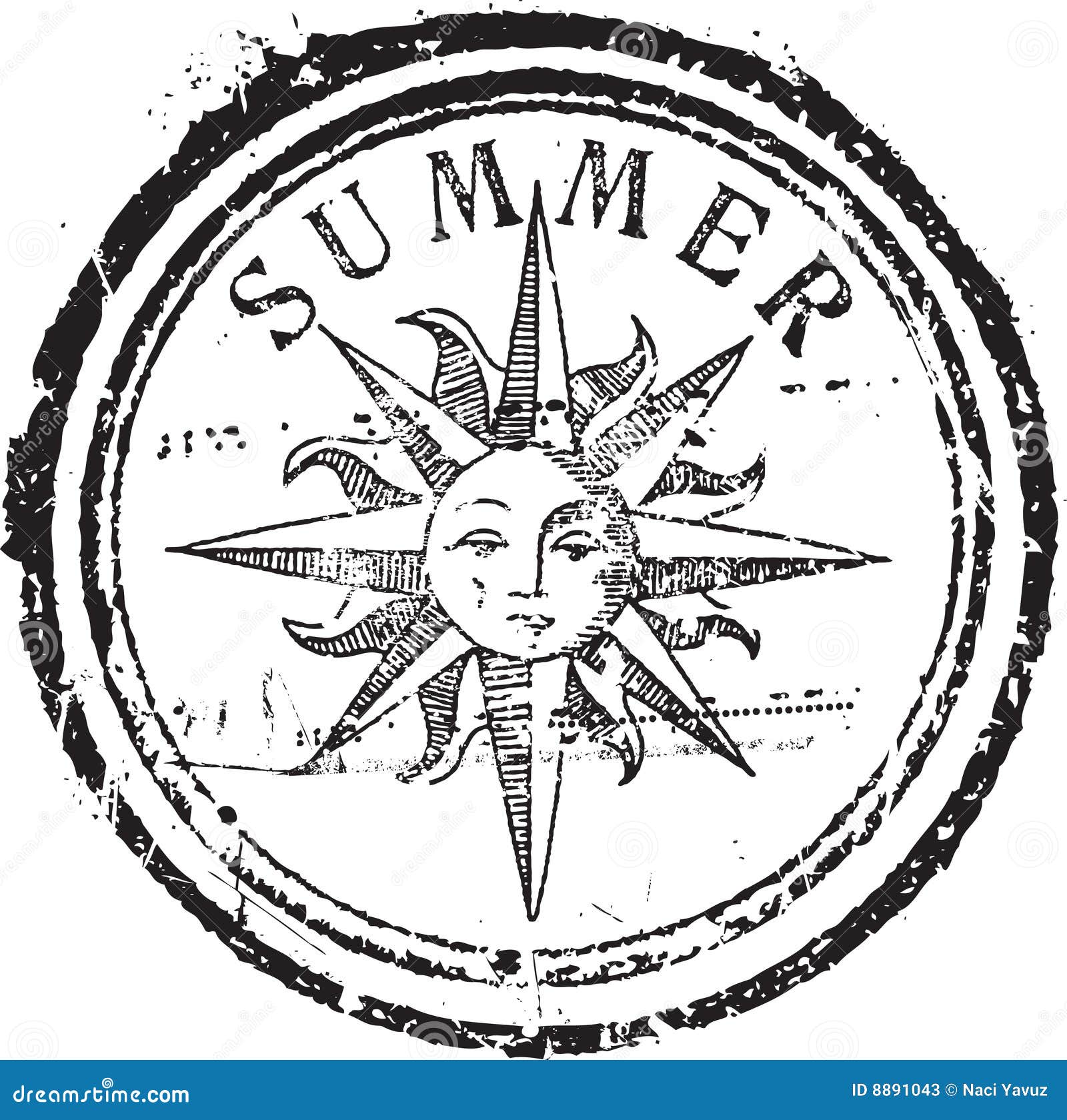 Summer stamp stock illustration. Illustration of creative - 8891043