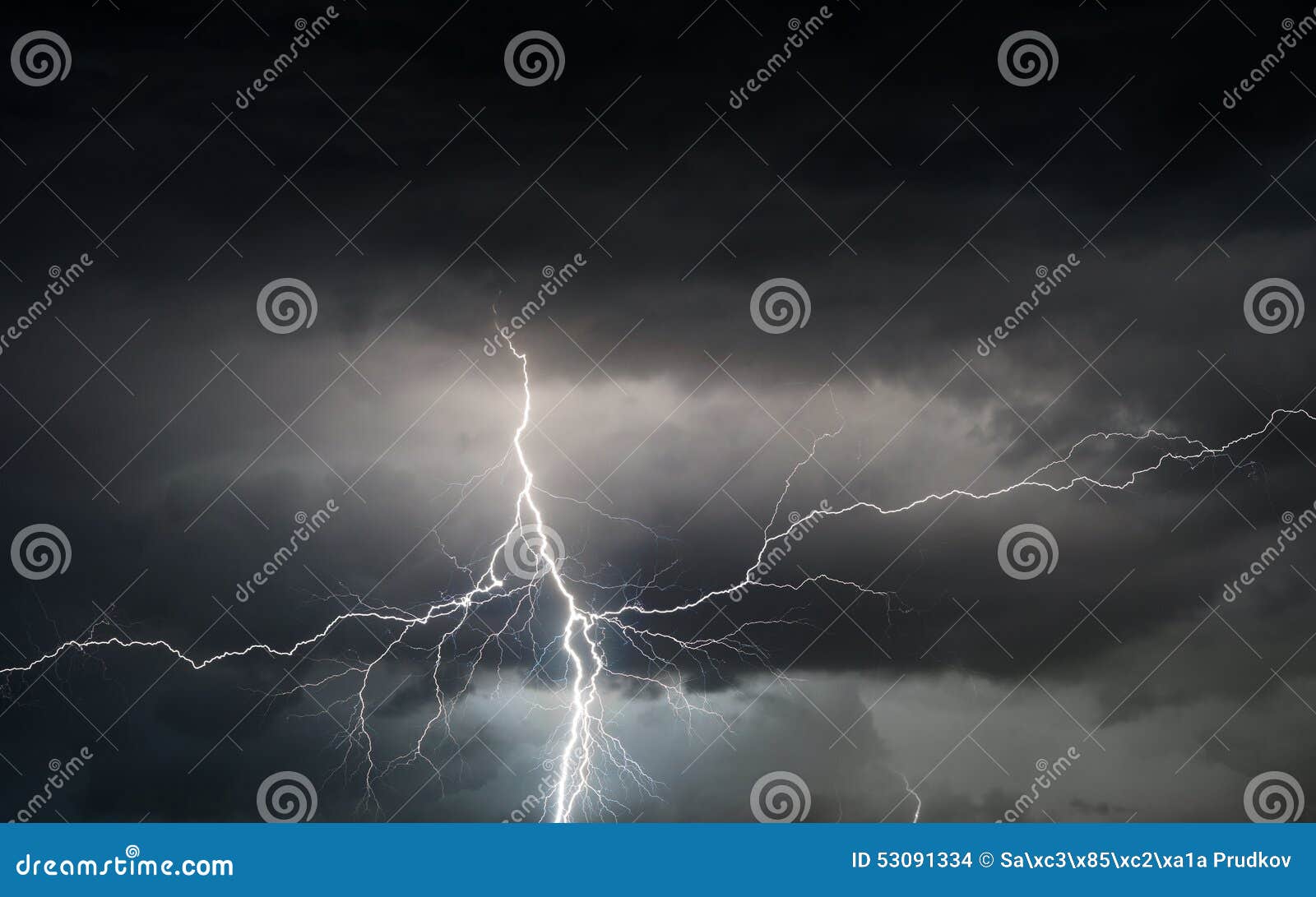 Summer Storm Bringing Thunder, Lightnings and Rain Stock Photo - Image ...