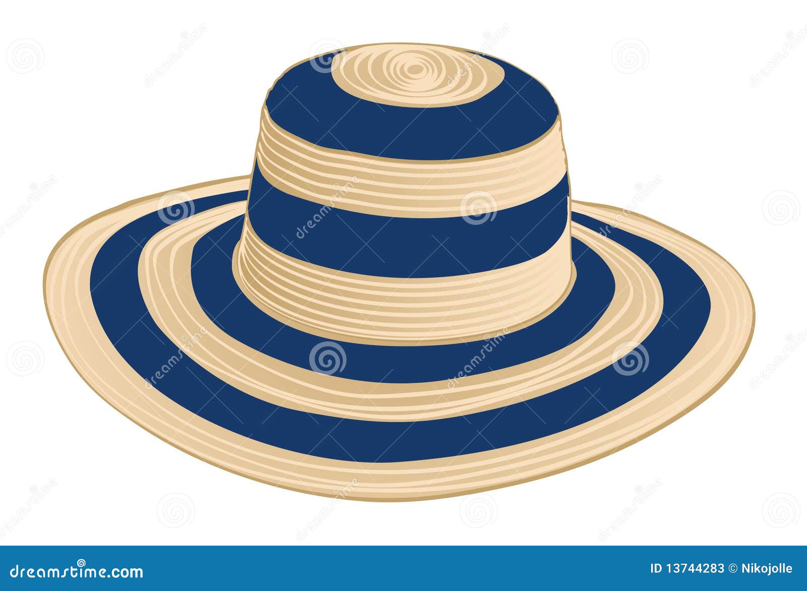 Summer straw hat stock vector. Illustration of isolated - 13744283