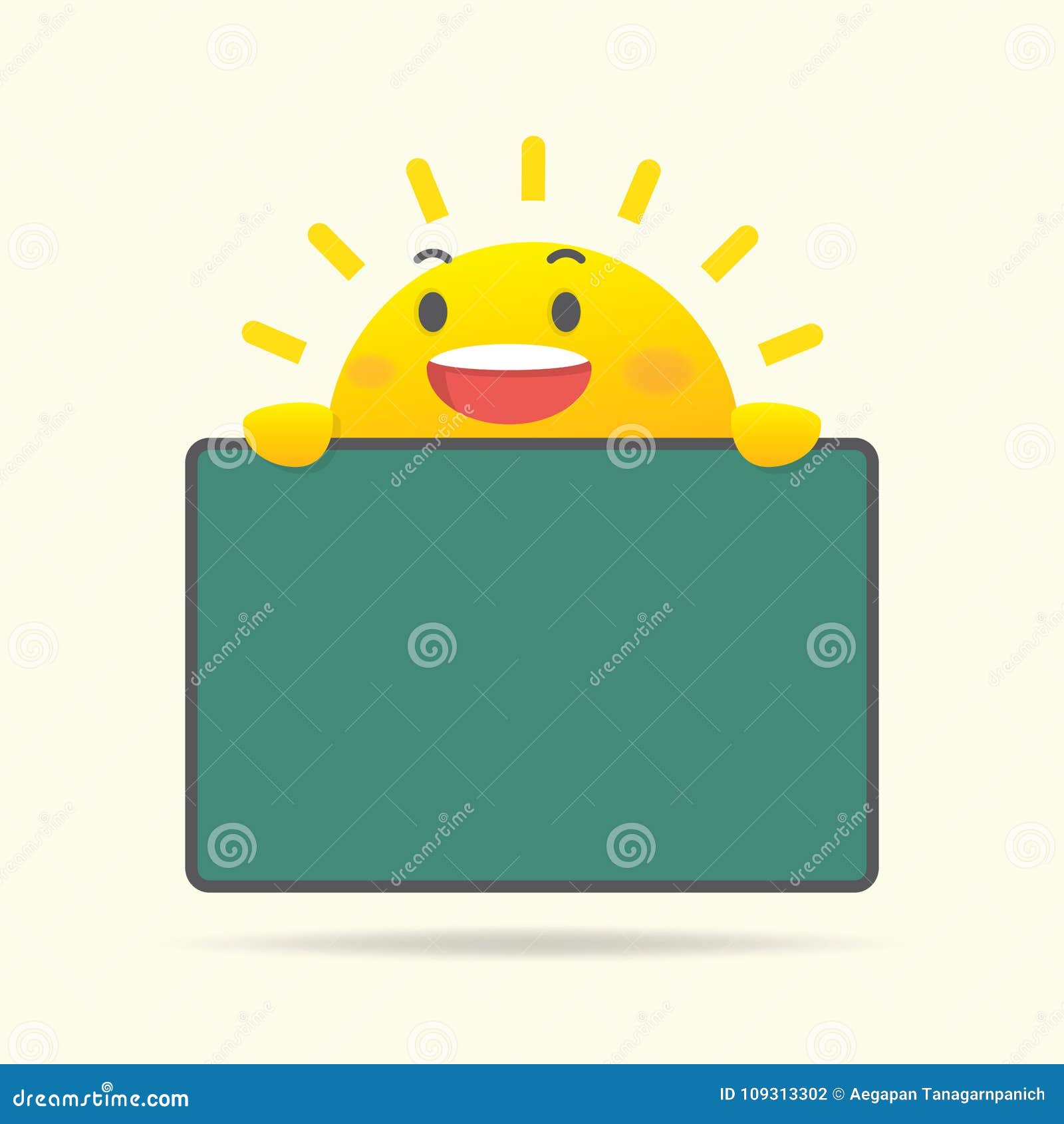 Summer Sun Character with Text Box Illustration Vector Stock Vector ...