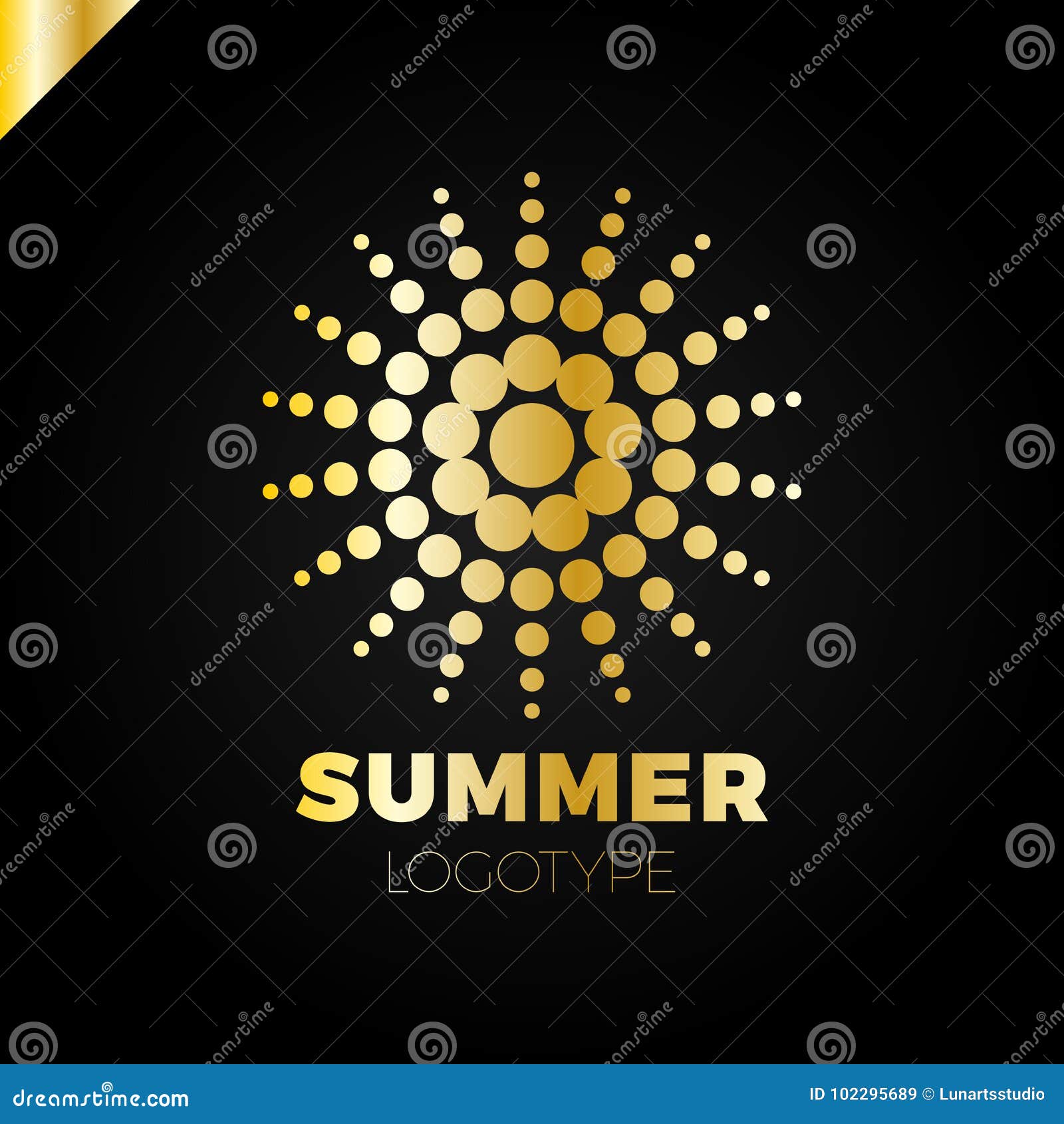 Summer Sun with Dot Logo. Creative Circel or Dots Star Logotype Stock ...