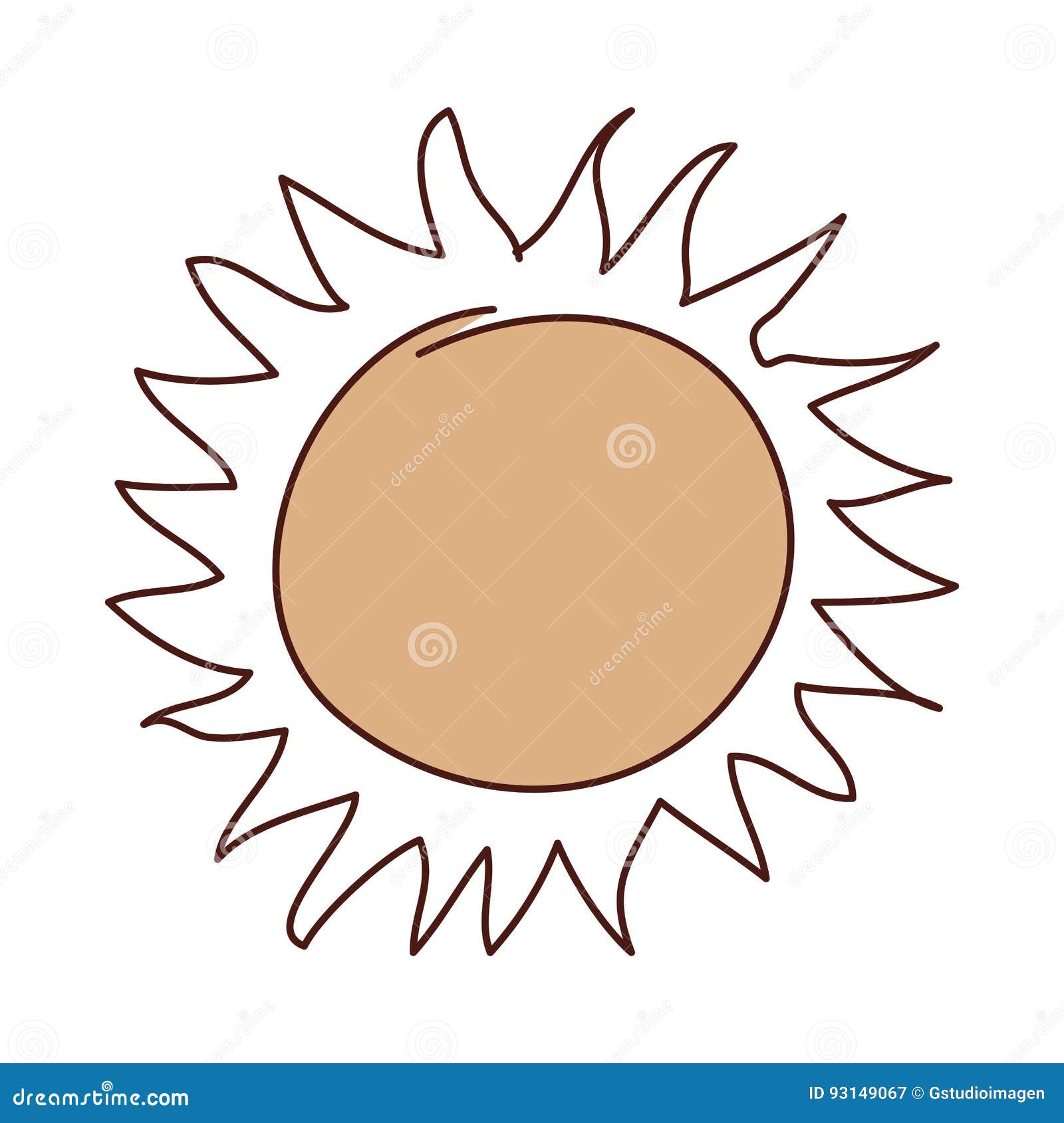 Summer sun drawing icon stock vector. Illustration of object - 93149067