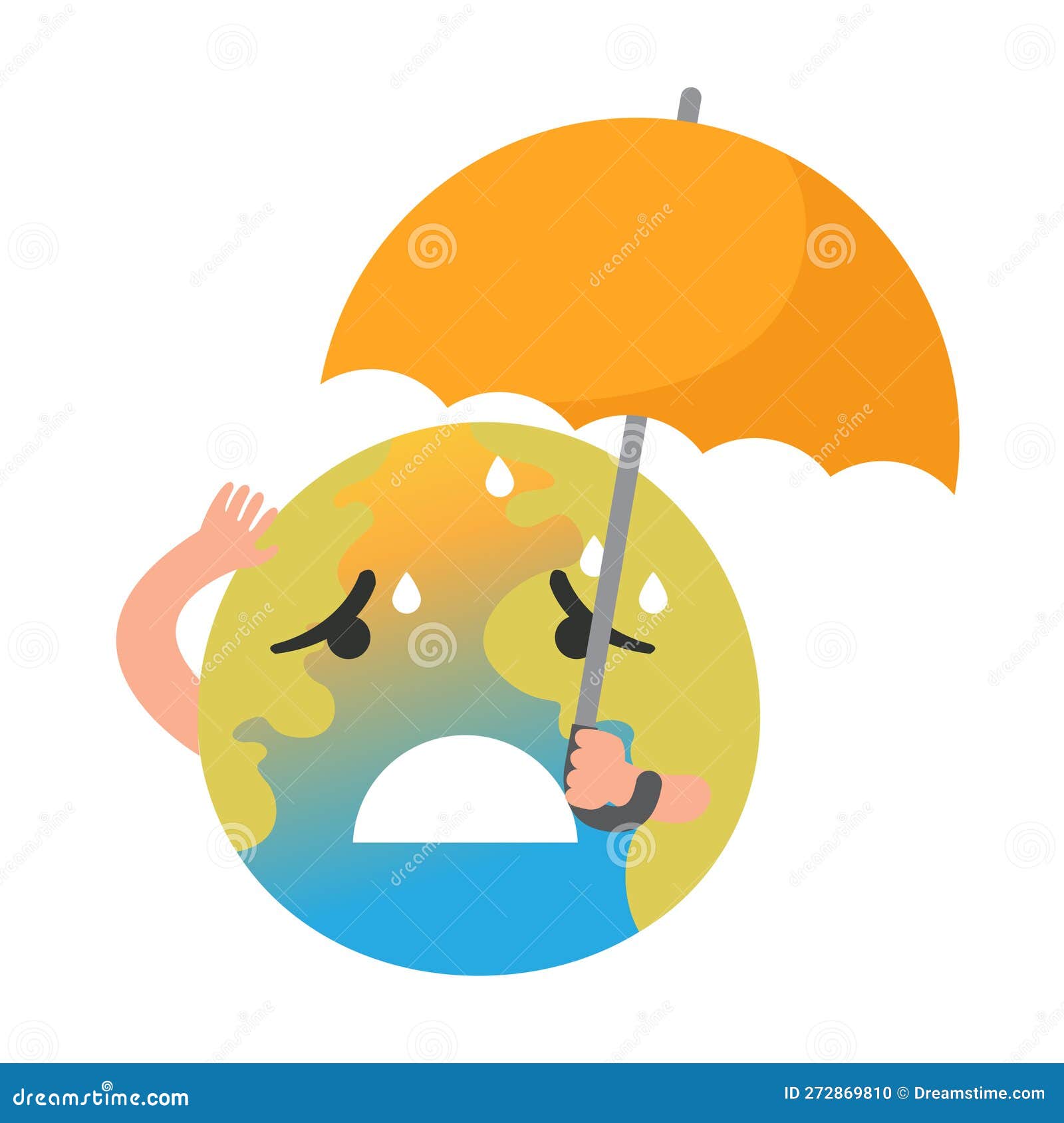 Summer sun feeling hot stock vector. Illustration of prevention - 272869810