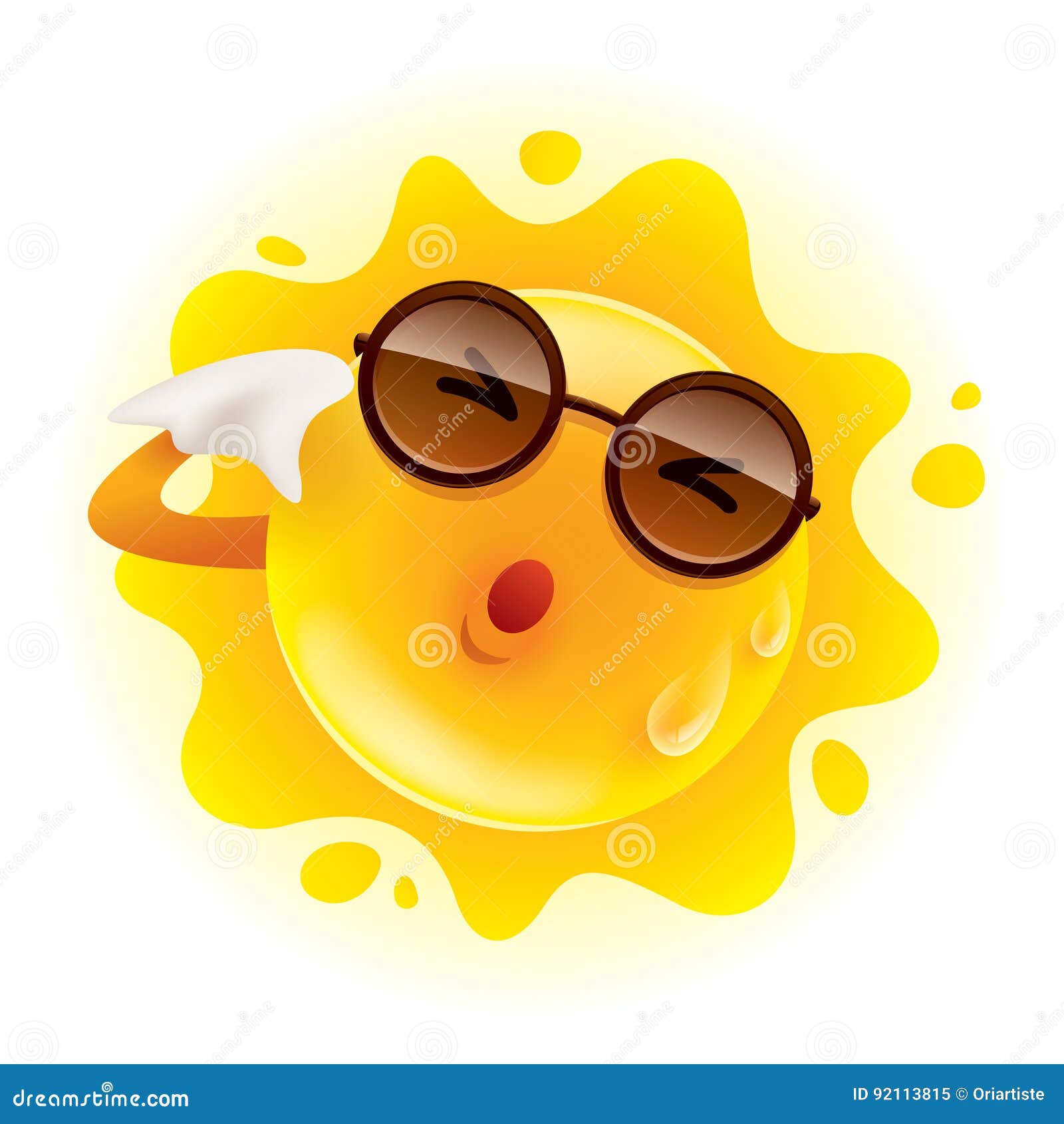 Summer Sun Feeling Hot and Wiping Sweat Stock Vector - Illustration of ...