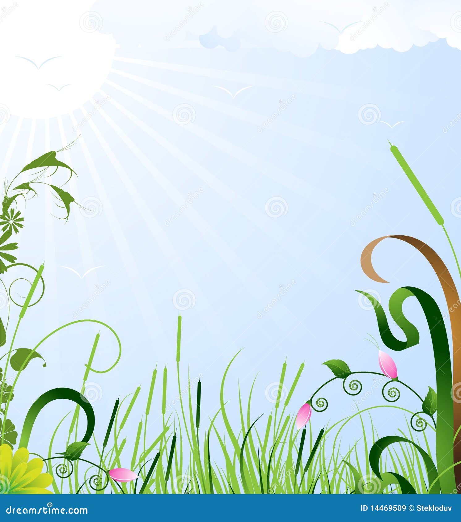 Summer sun landscape stock vector. Illustration of pattern - 14469509