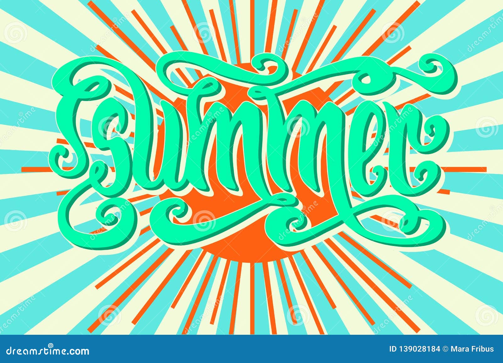 Summer sun lettering stock vector. Illustration of hand - 139028184
