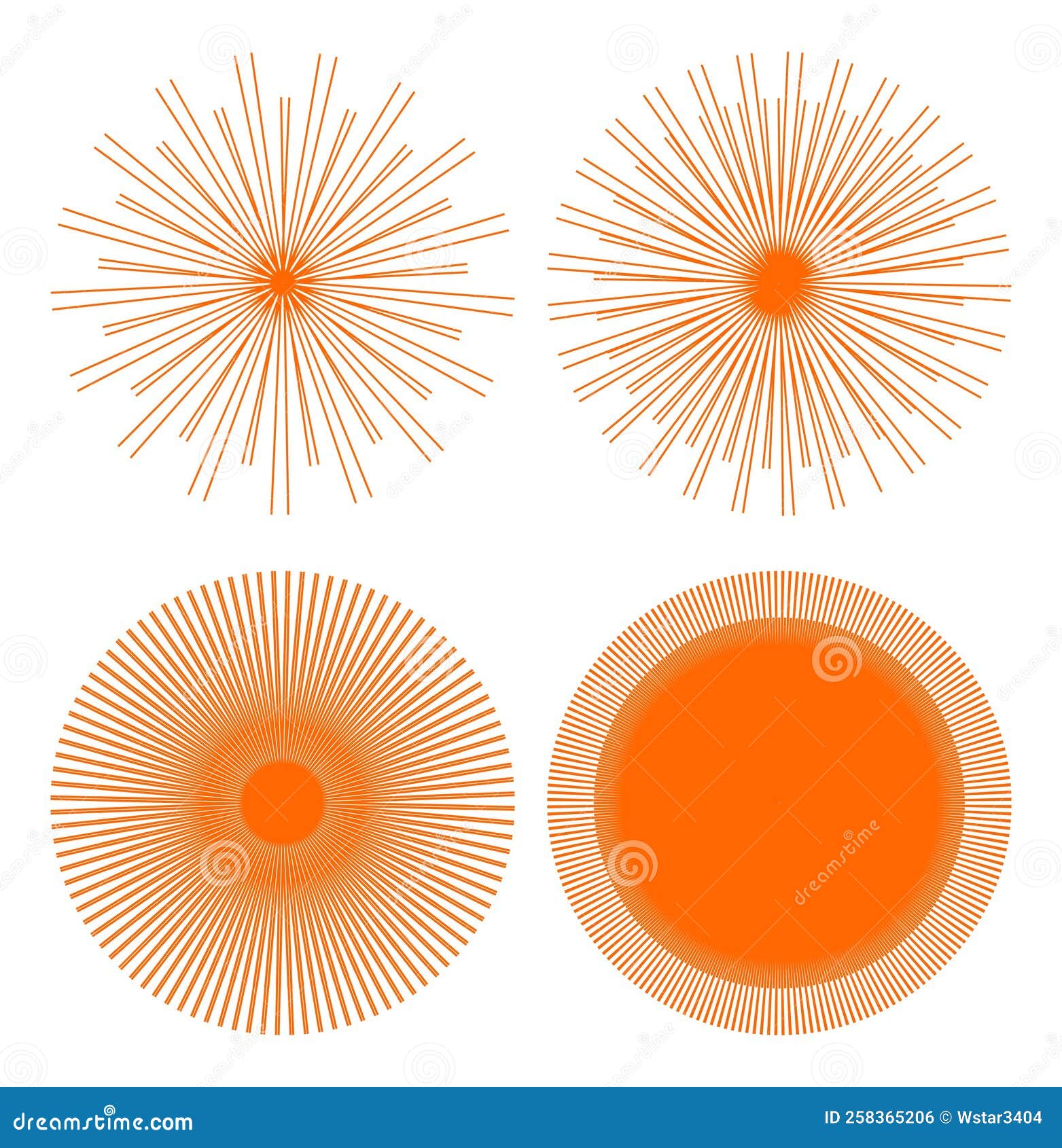 Summer Sun Line Elements Set. Sun Rays Sunbeam, Sun Burst Vector ...