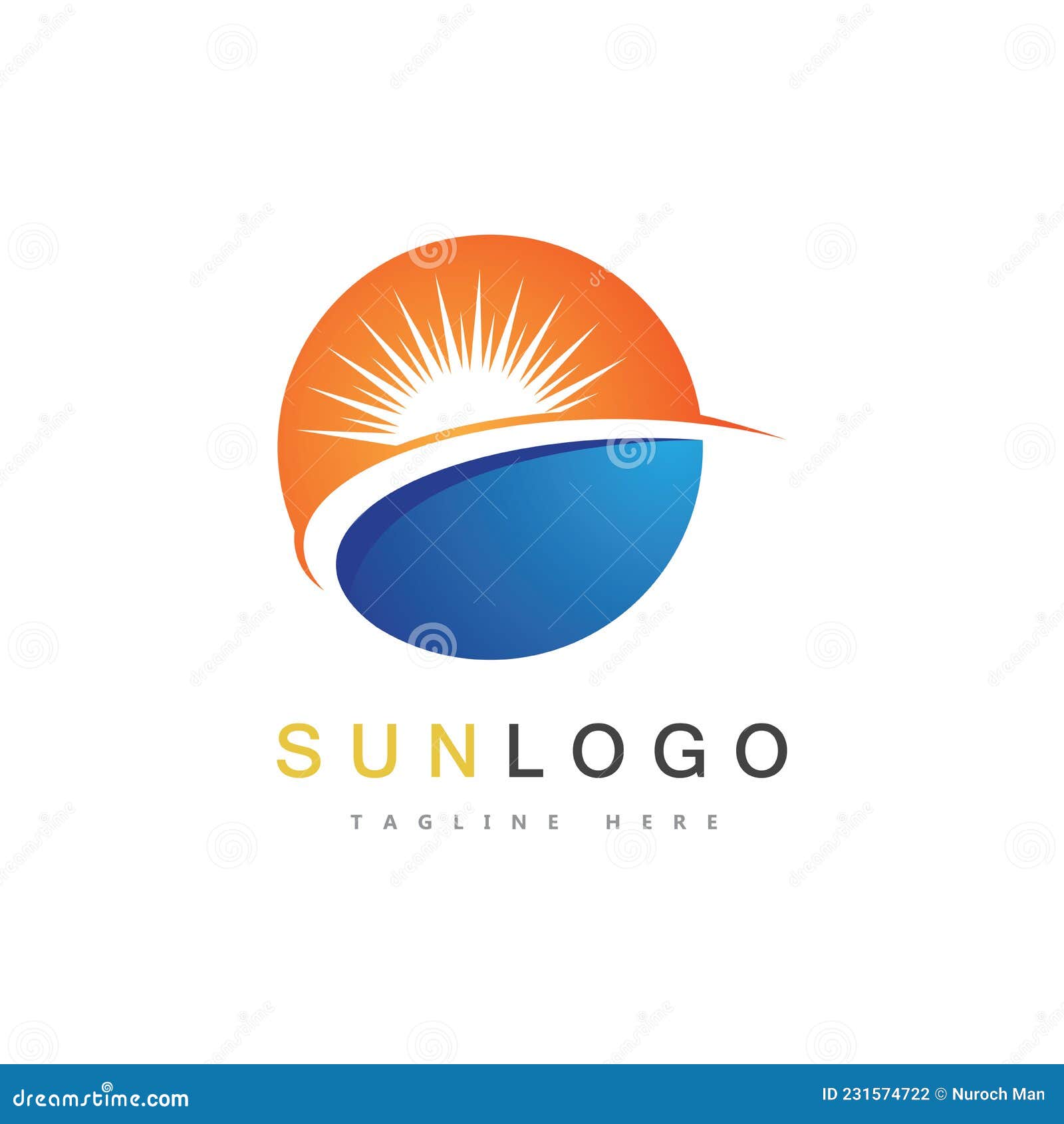 Summer Sun Logo Template Vector. Stock Vector - Illustration of ...
