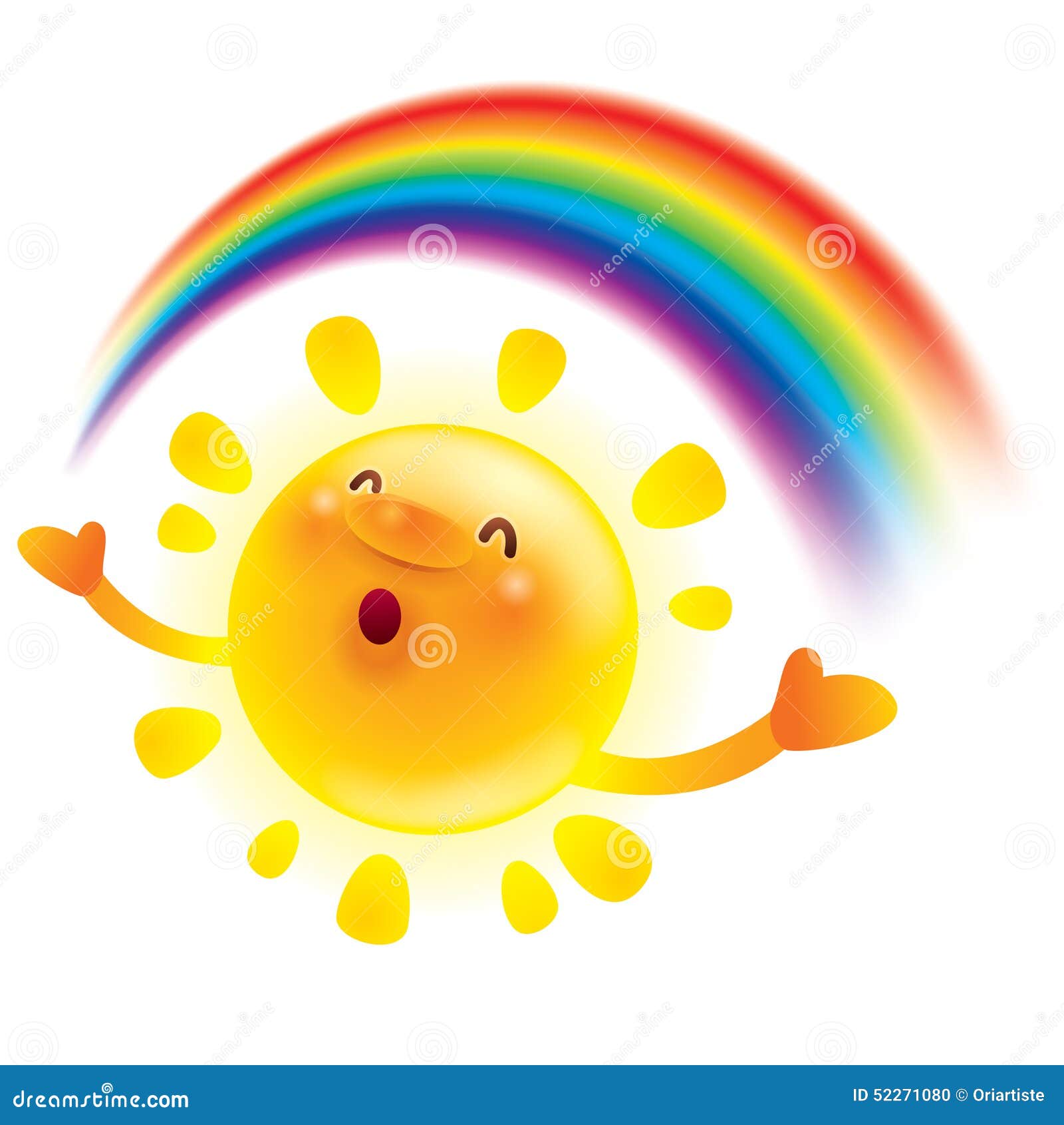 Summer sun with rainbow stock vector. Illustration of smiling - 52271080
