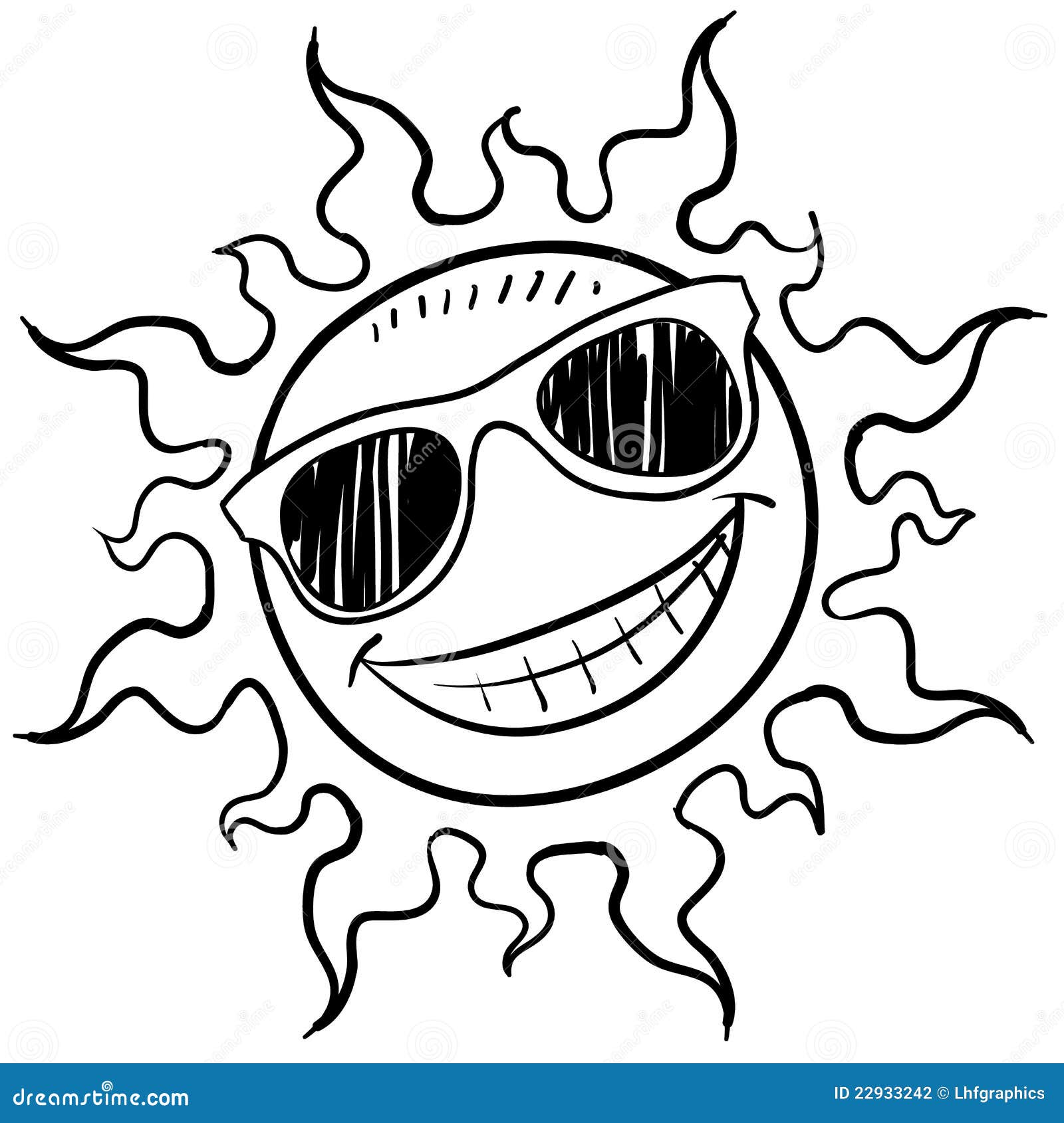 Summer sun sketch stock illustration. Illustration of party - 22933242