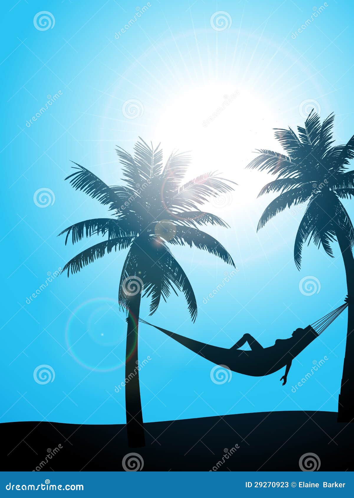 Summer Sunbather Silhouette Stock Vector - Illustration of woman ...
