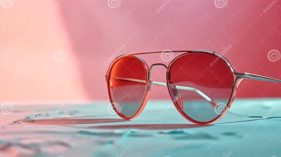 Summer Sunglasses With Modern And Minimal Style Isolated On Back Stock Illustration