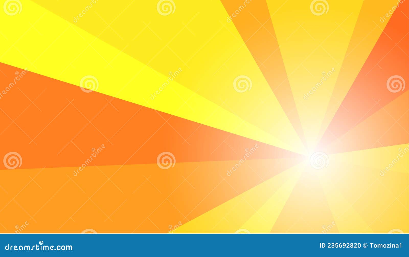Summer Sunny Banner with Flash of Sun and Rays. Frame for Advertising ...