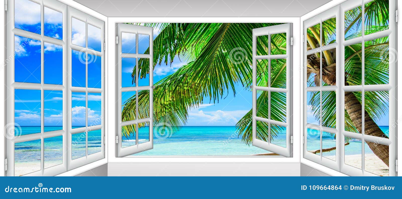 Ocean view window stock photo. Image of nature, beach - 109664864