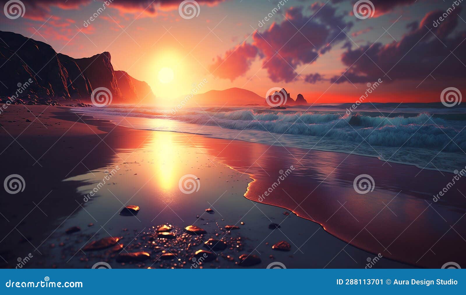 Summer Sunrise a Stunning Sunrise Scene with Vibrant. Generative AI ...