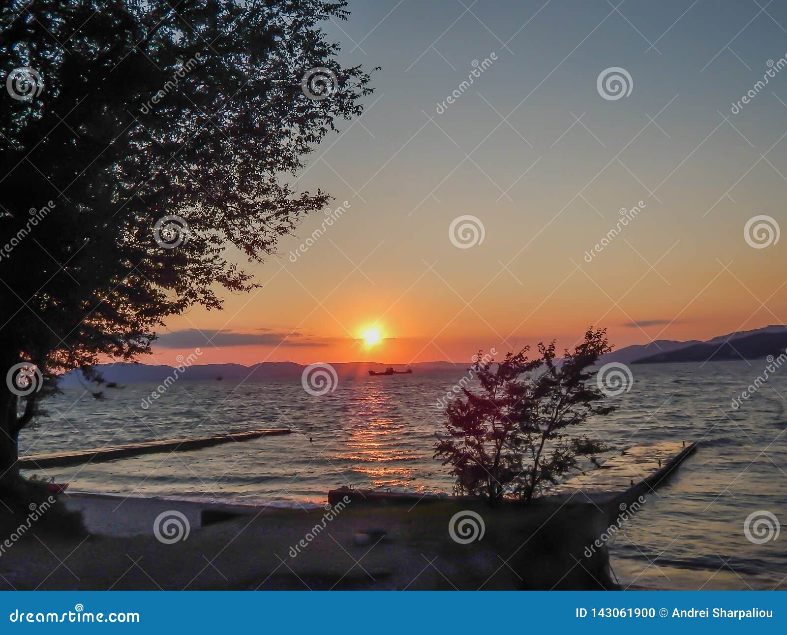 Summer Sunset on a Forest Lake Background Stock Photo - Image of dusk ...