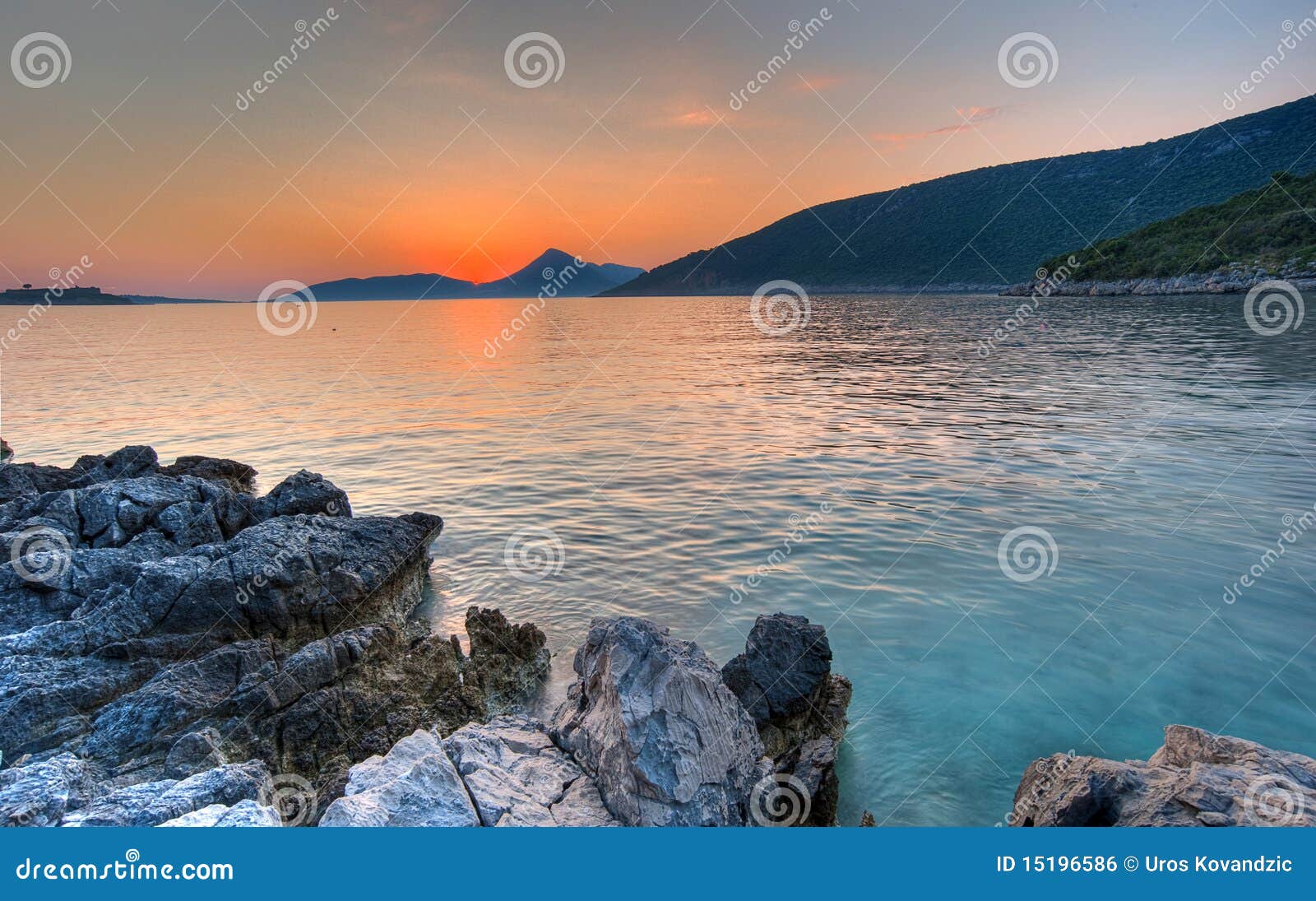 Summer Sunset Landscape Beach in Montenegro Stock Photo - Image of ...