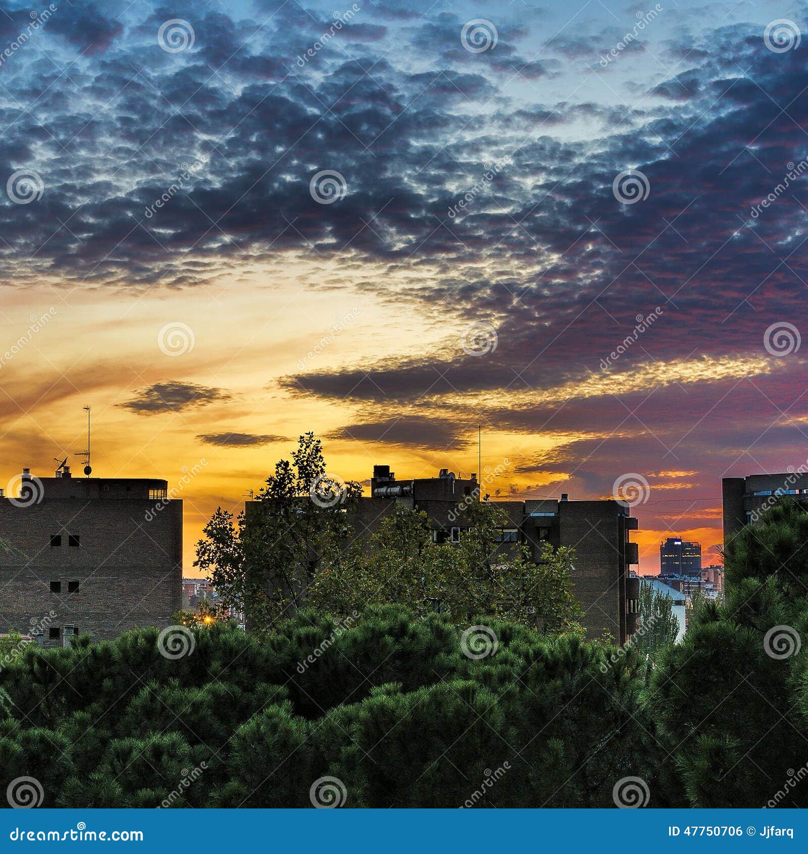 Summer sunset on Madrid stock photo. Image of dusk, holidays - 47750706