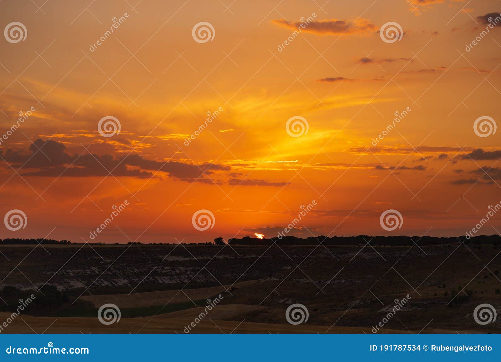 Summer Sunset Orange Color Night Stock Photo - Image of color, summer ...