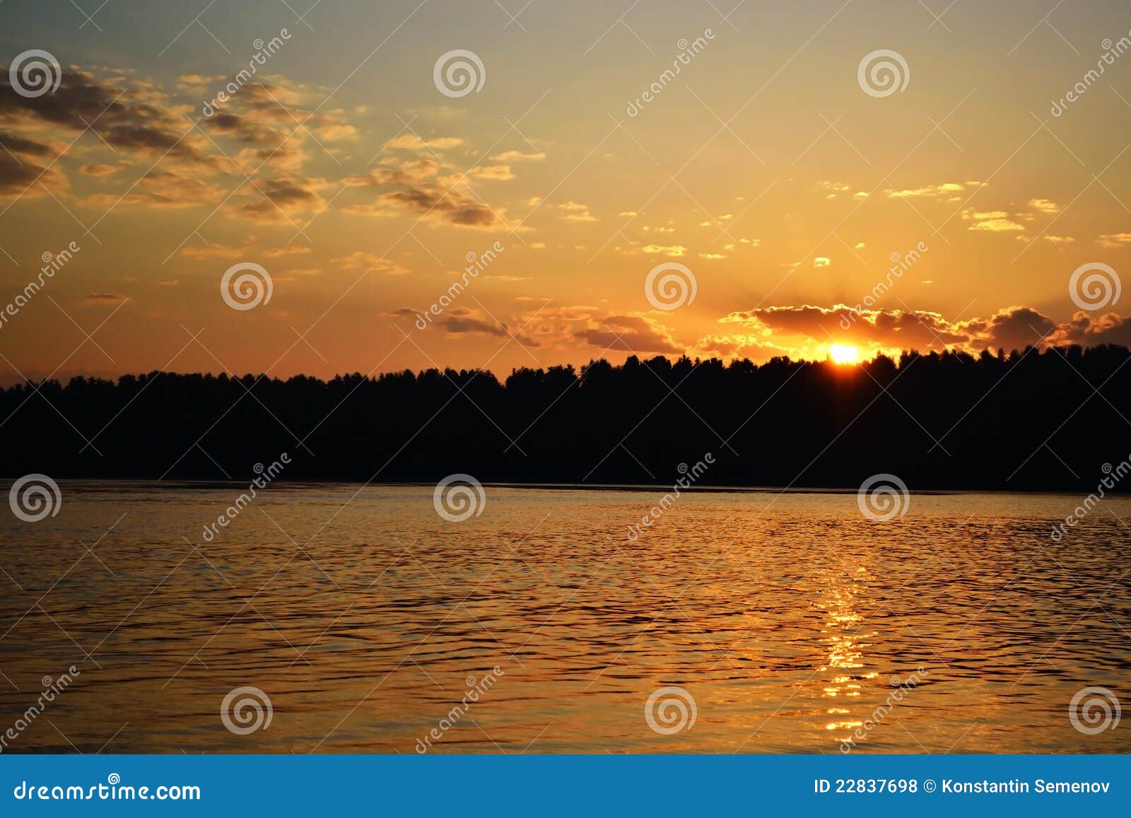 Summer Sunset Over the Lake Stock Photo - Image of color, reflection ...