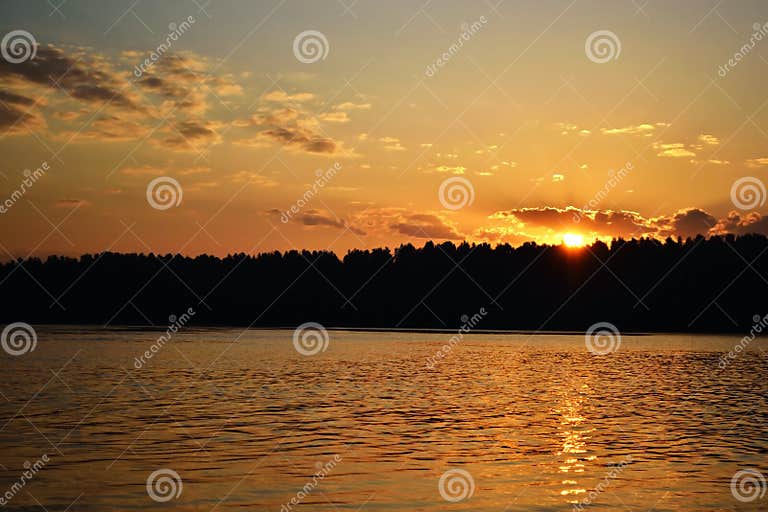 Summer Sunset Over the Lake Stock Photo - Image of color, reflection ...