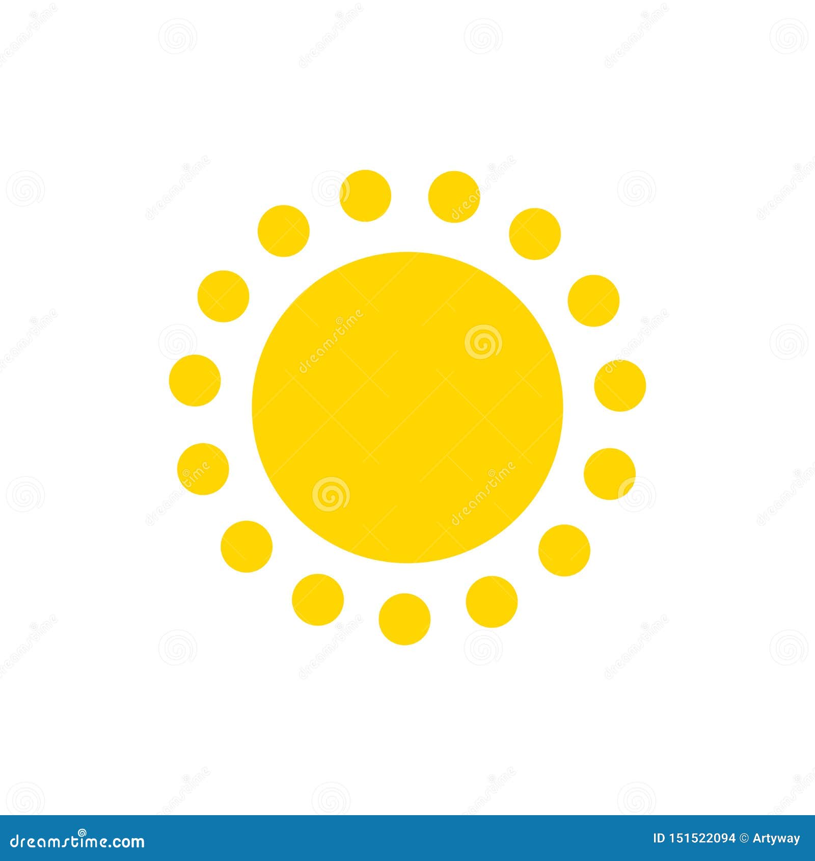 Summer Symbol. Sun Modern Icon. Dots and Points Sunny Circle Shape ...
