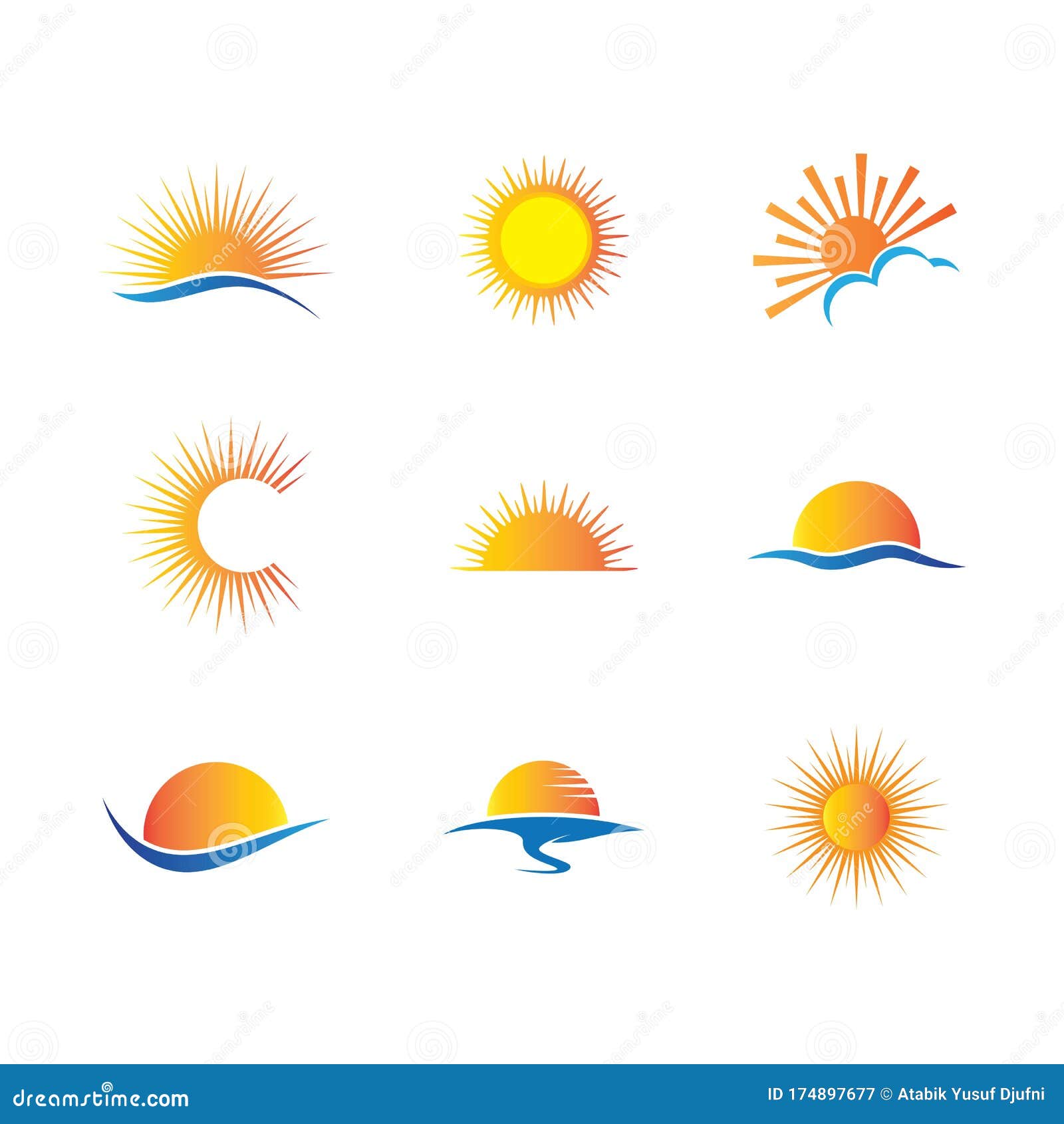 Summer symbol vector icon stock vector. Illustration of wave - 174897677