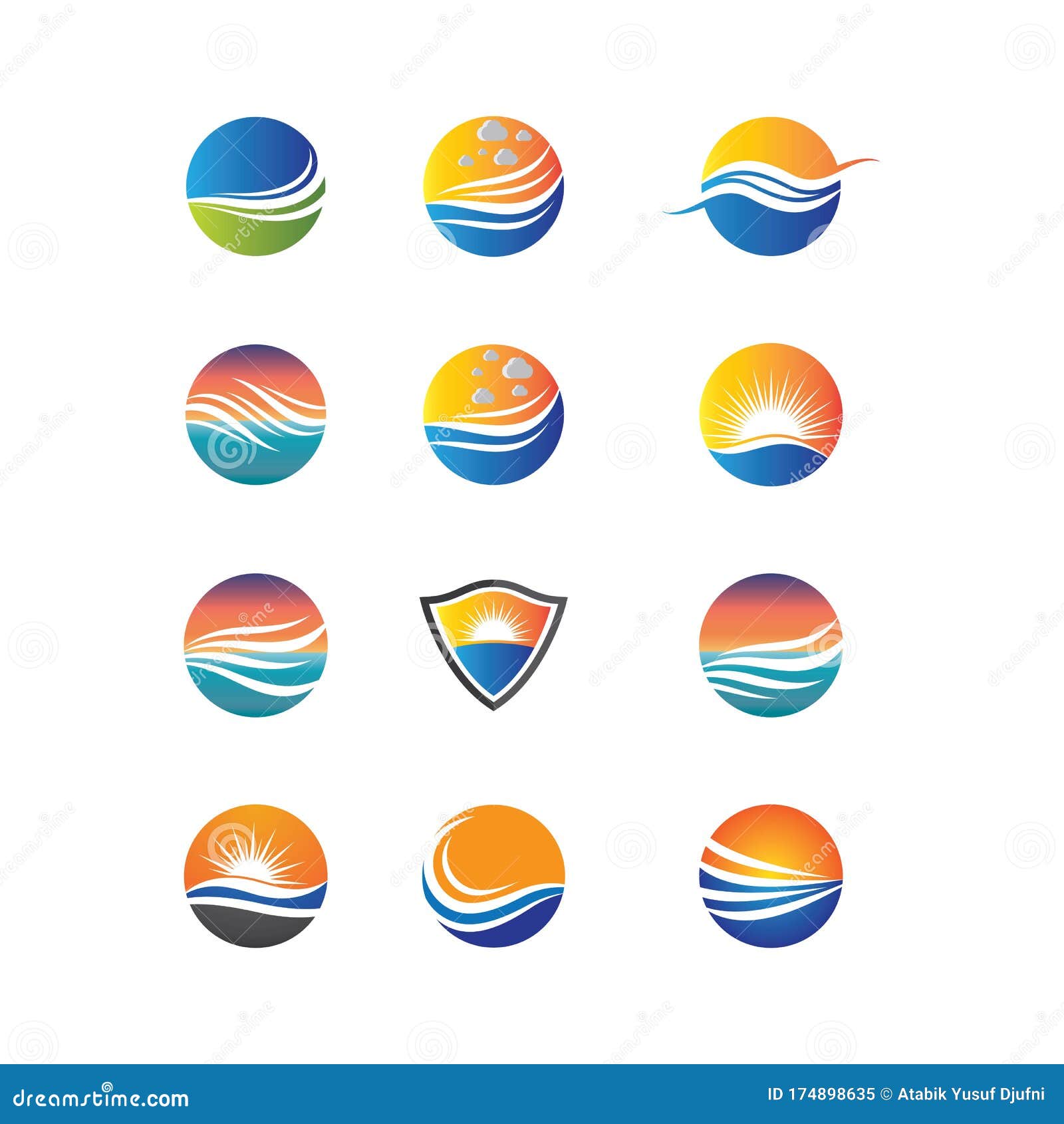 Summer symbol vector icon stock vector. Illustration of wave - 174898635