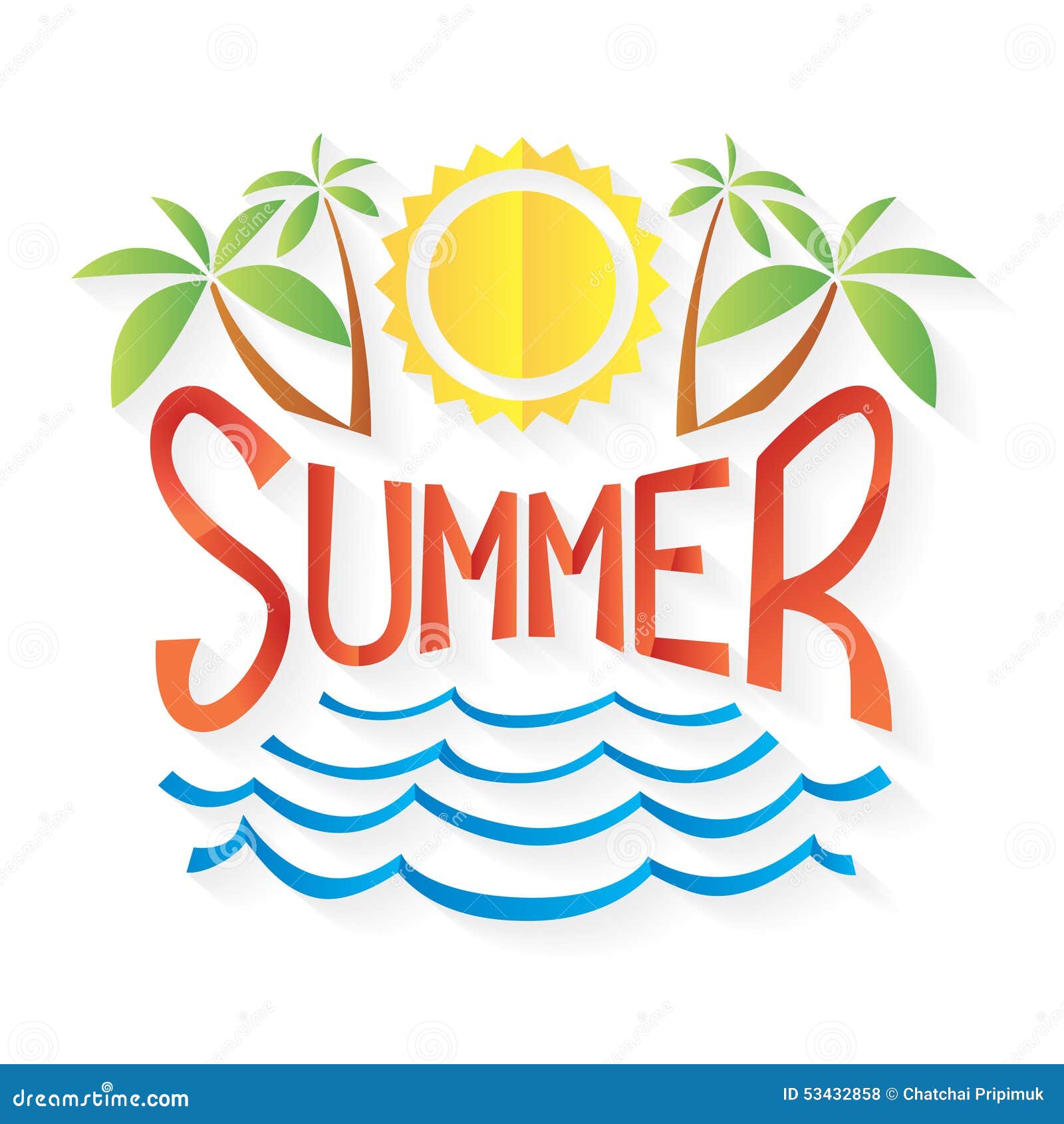 Summer Symbols White Background, Vector Stock Vector - Illustration of ...