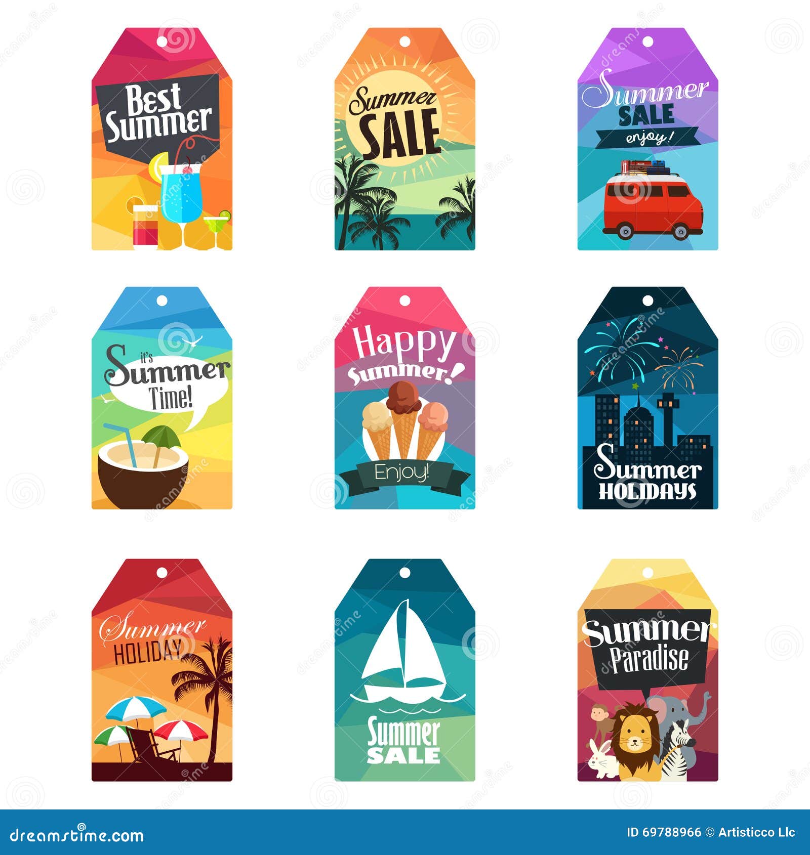 Summer Tags stock vector. Illustration of clip, design - 69788966