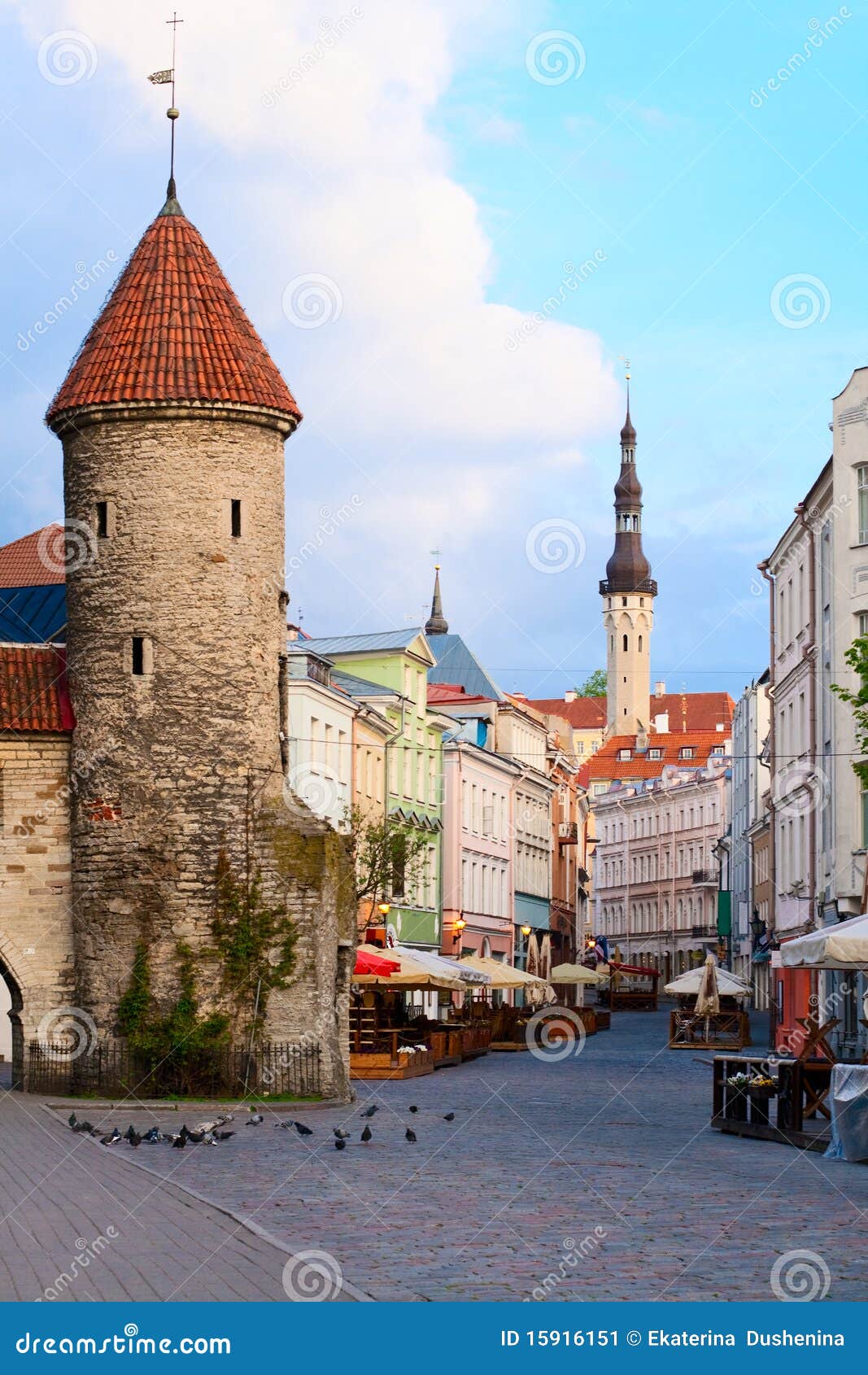 Summer Tallinn. stock image. Image of gate, tallin, cloudscape - 15916151