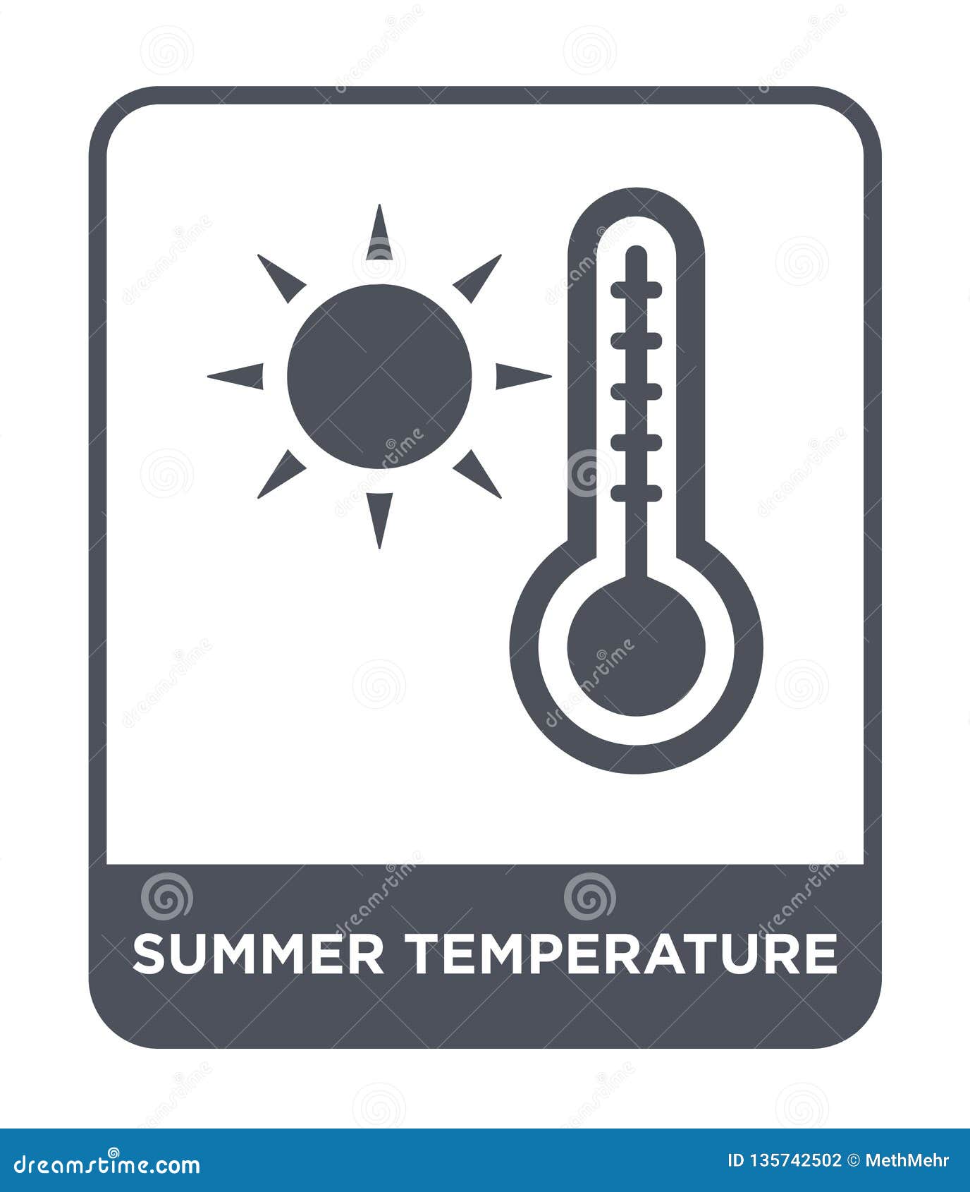 Summer Temperature Icon in Trendy Design Style. Summer Temperature Icon ...