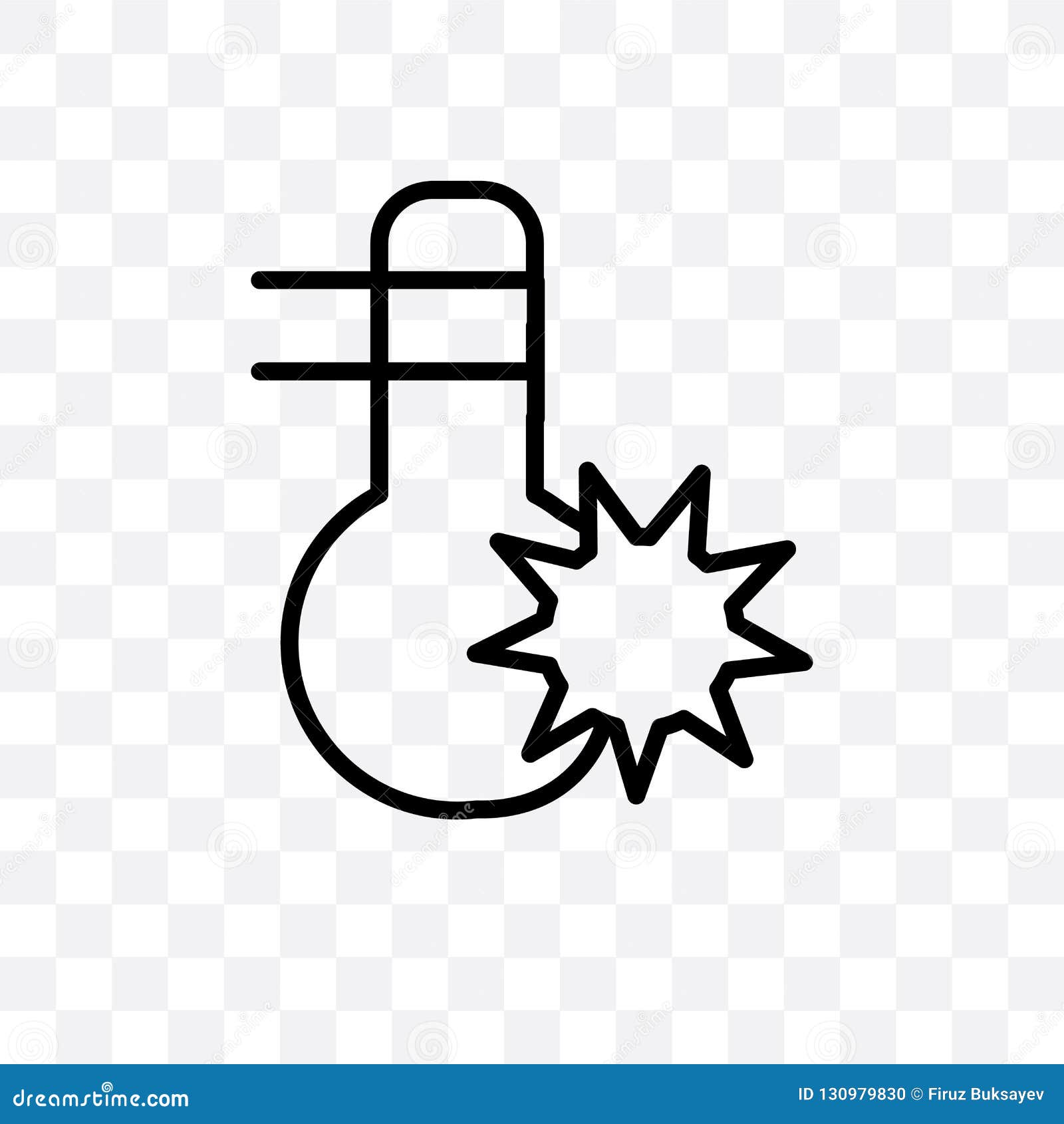 Summer Temperature Vector Linear Icon Isolated on Transparent ...