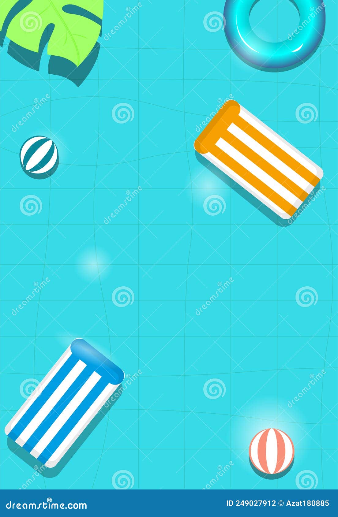 Summer Template on the Background of the Pool . View from Above. Design ...