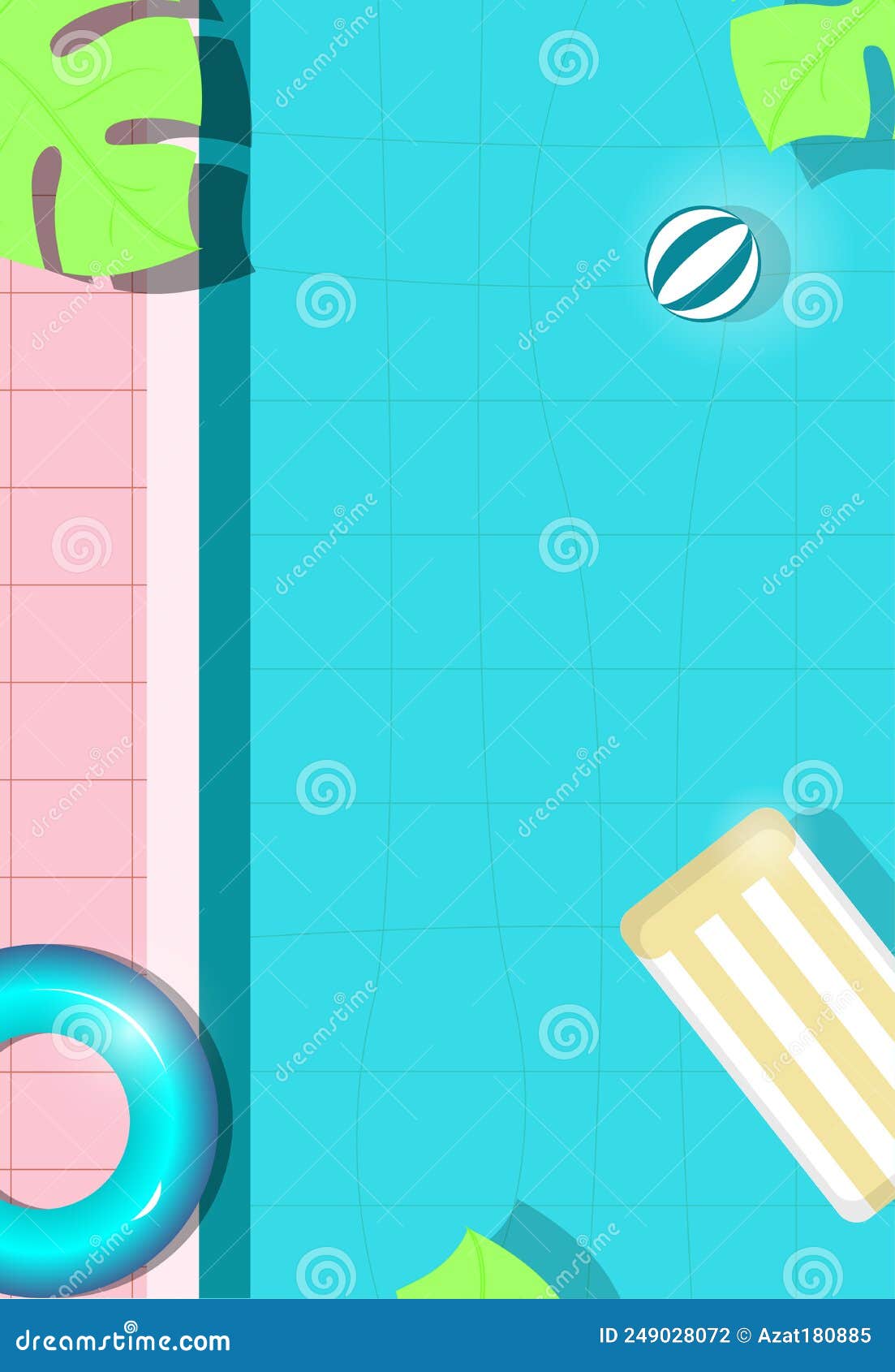 Summer Template on the Background of the Pool . View from Above. Design ...