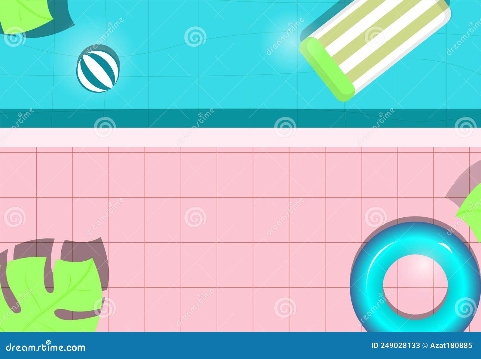 Summer Template on the Background of the Pool . View from Above. Design ...