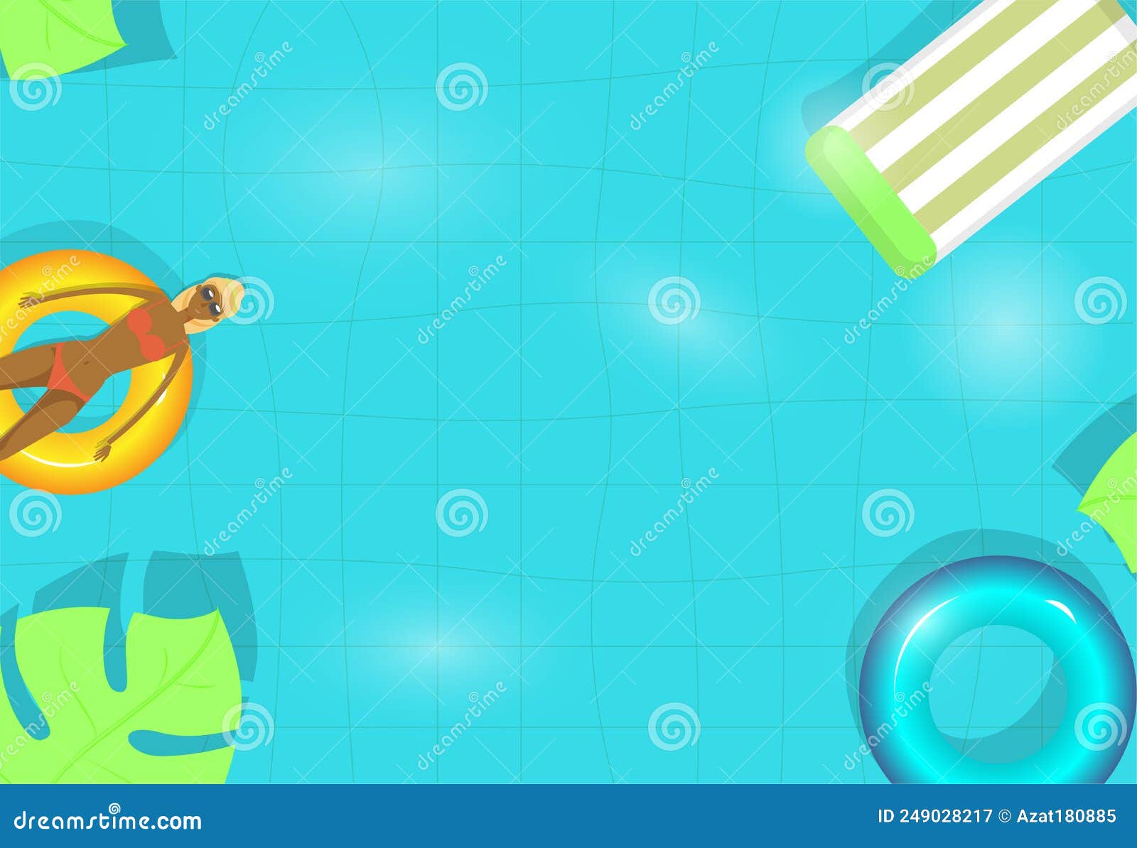 Summer Template on the Background of the Pool . View from Above. Design ...