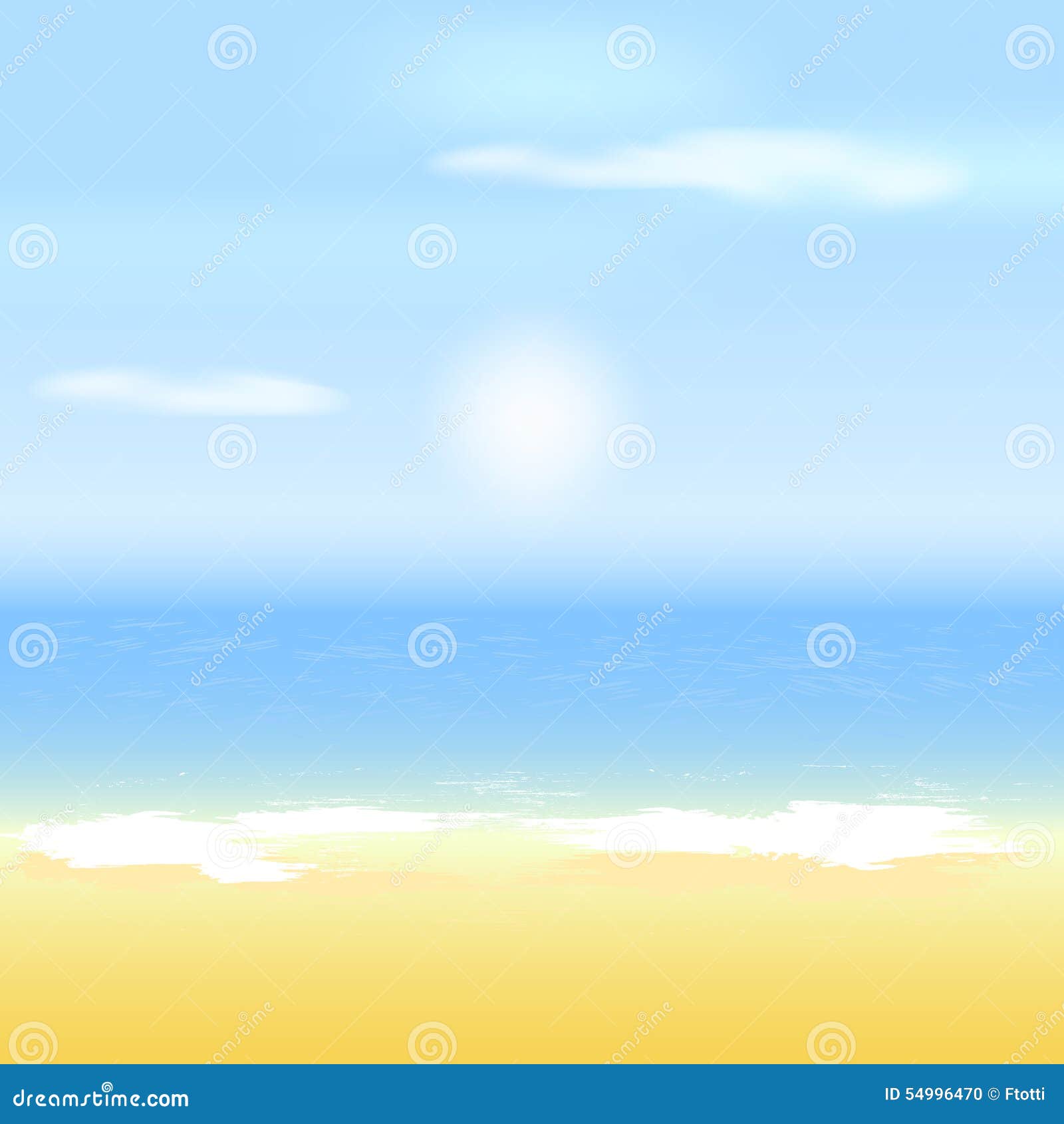 Summer Template, Beach, Sea and Sun Stock Vector - Illustration of ...