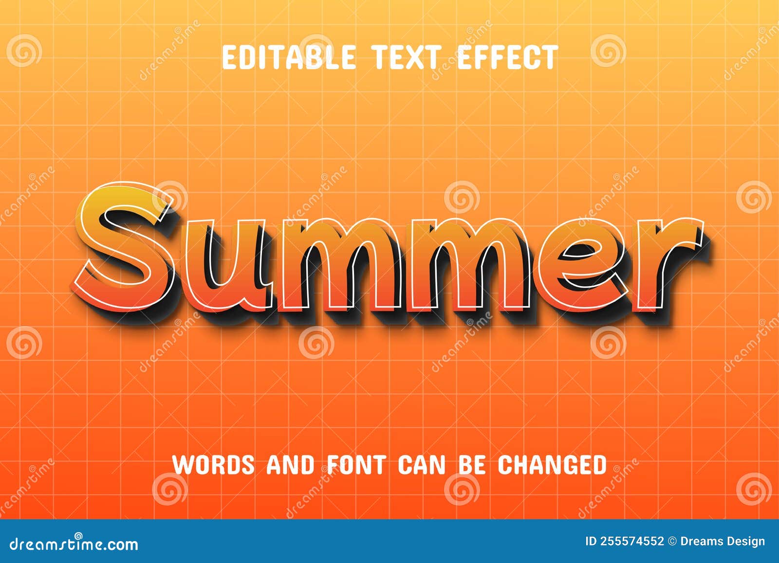 Summer Text - 3d Text Effect Stock Vector - Illustration of tropical ...