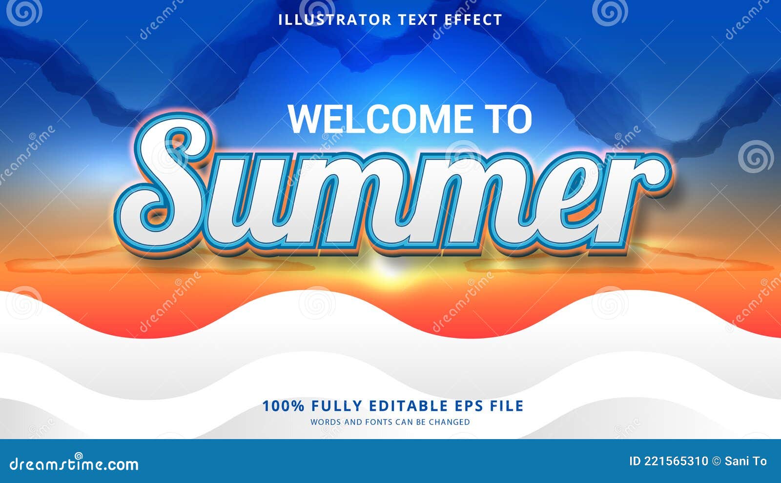 Summer Text Effect Editable Stock Vector - Illustration of character ...