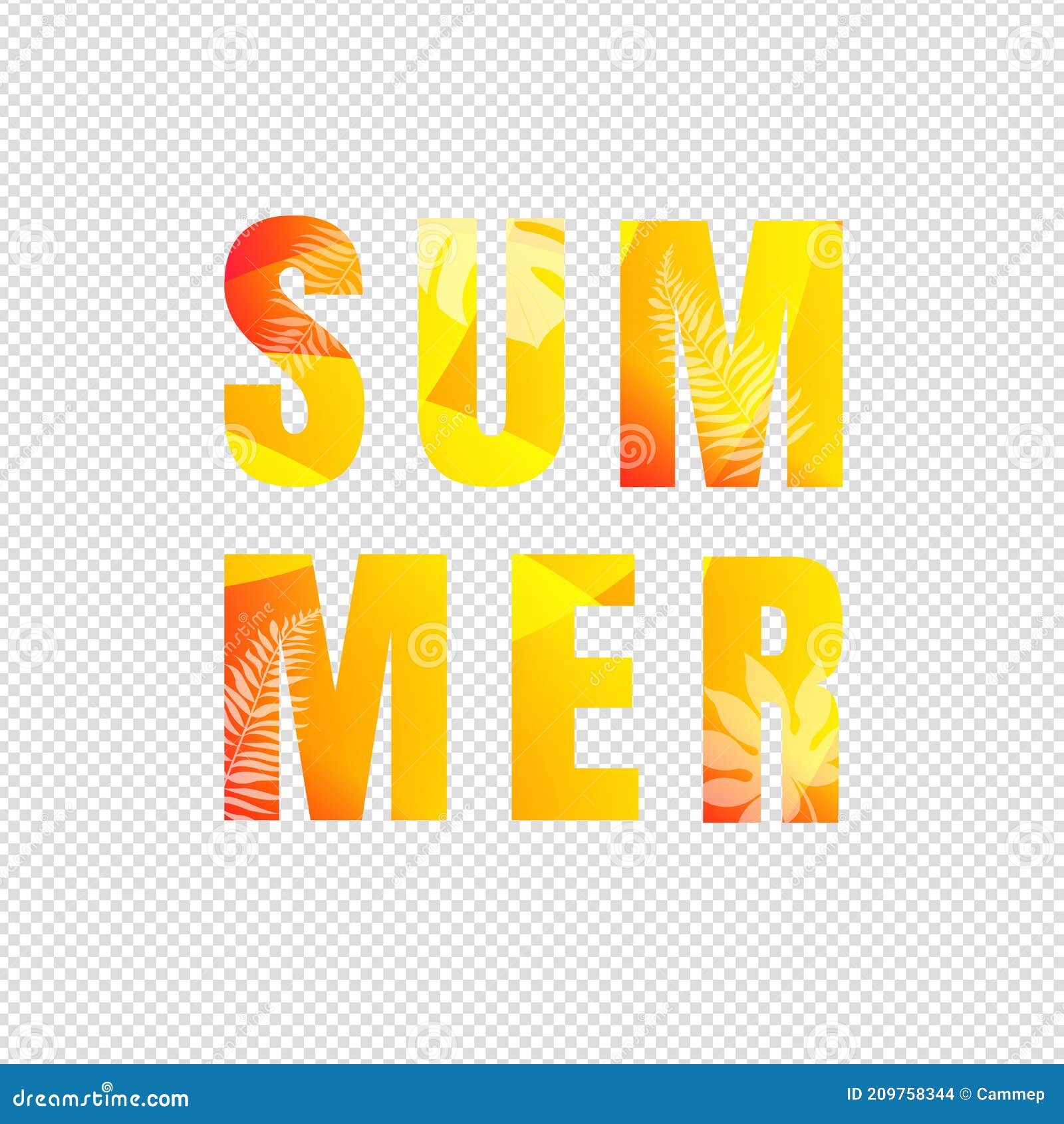 Summer Text Isolated Transparent Background Stock Vector - Illustration ...