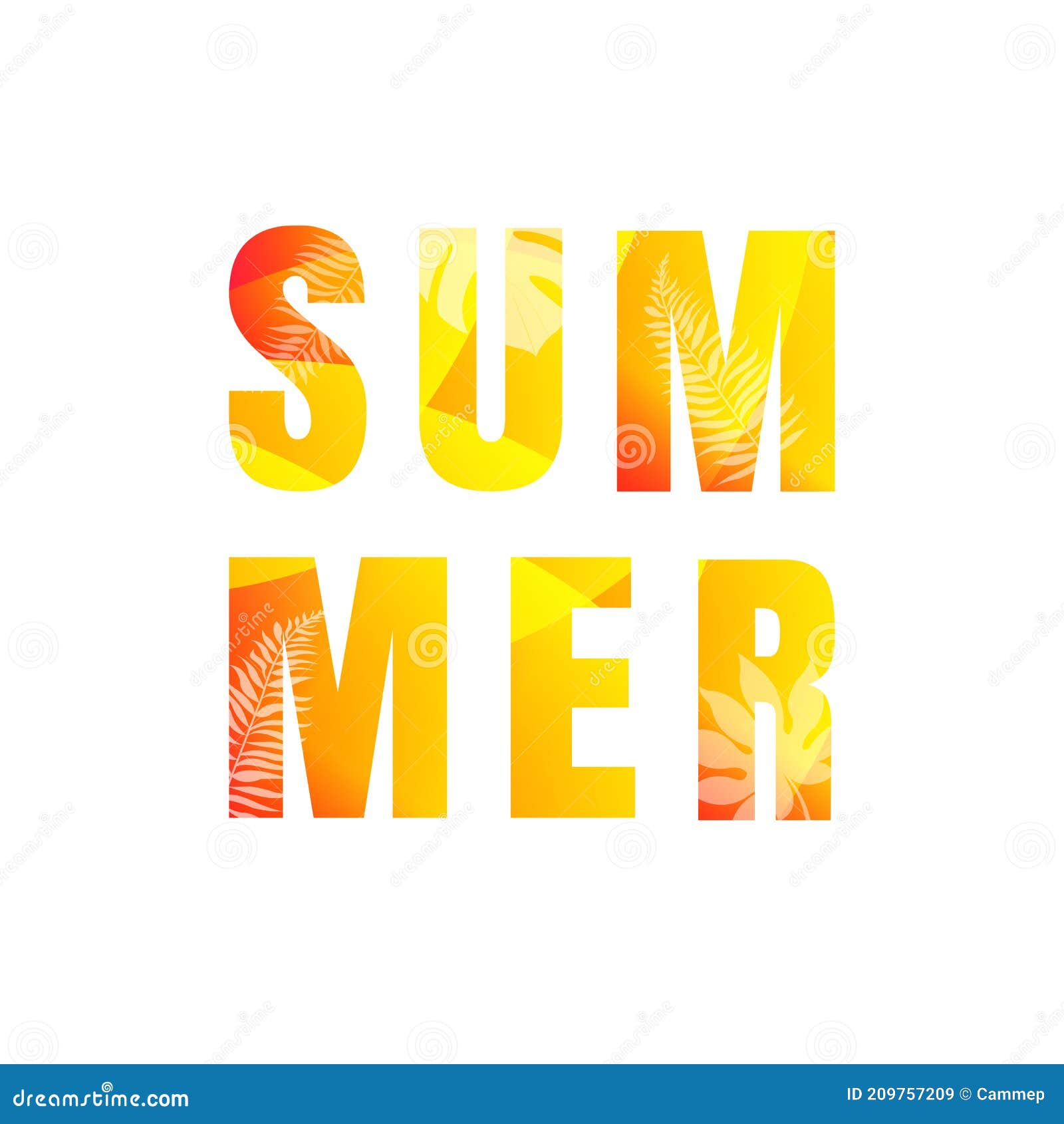 Summer Text Isolated White Background Stock Vector - Illustration of ...