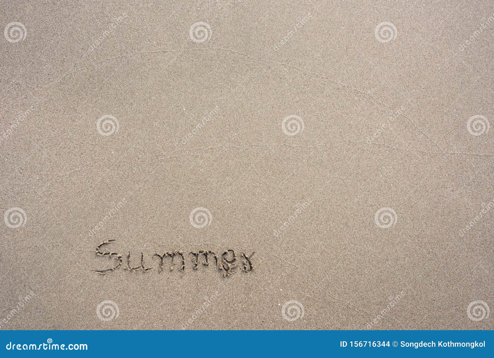 Summer Text Message in Sand on the Beach Stock Photo - Image of ...